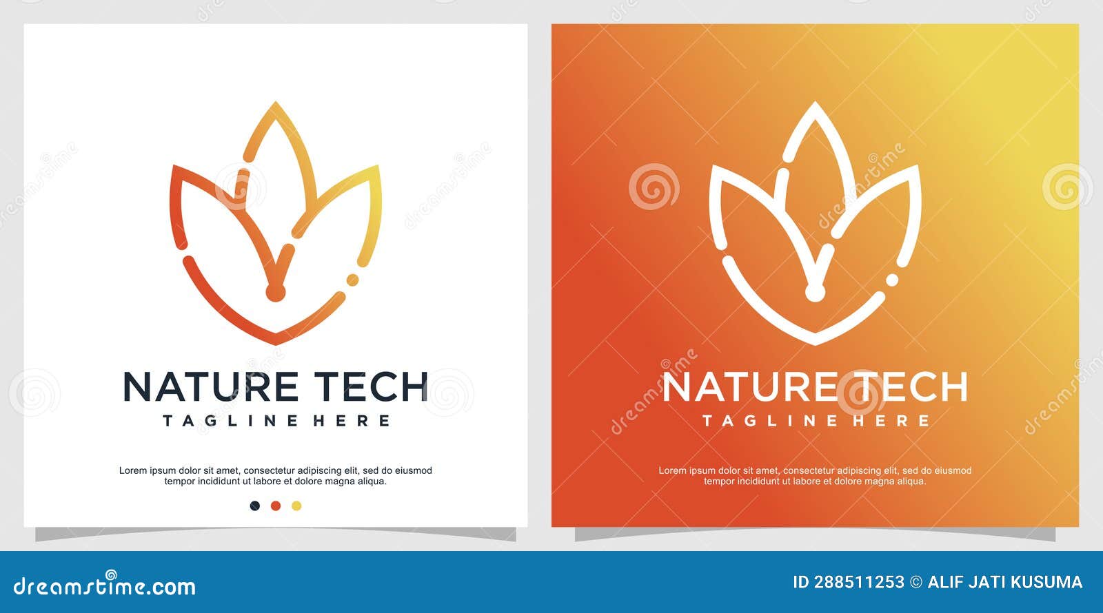 Nature Tech Logo Concept with Modern Style Premium Vector Stock ...