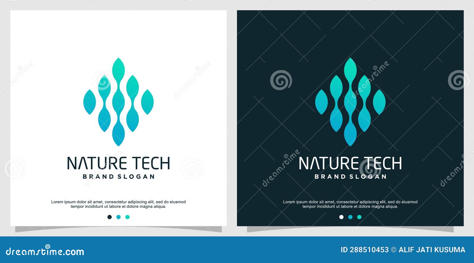 Nature Tech Logo Design Premium Vector Stock Vector - Illustration of ...