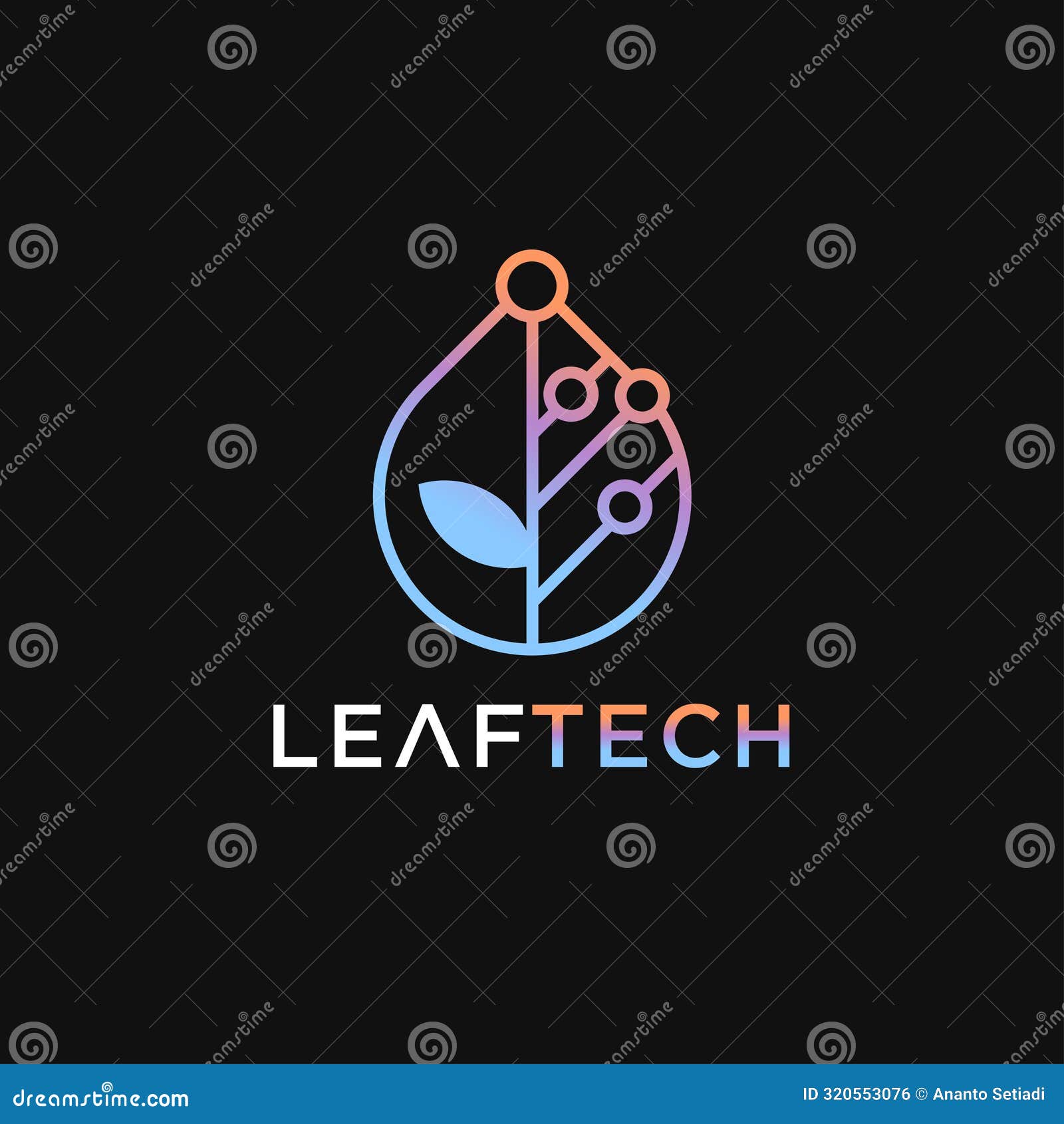 Nature Tech Logo stock vector. Illustration of technology - 320553076