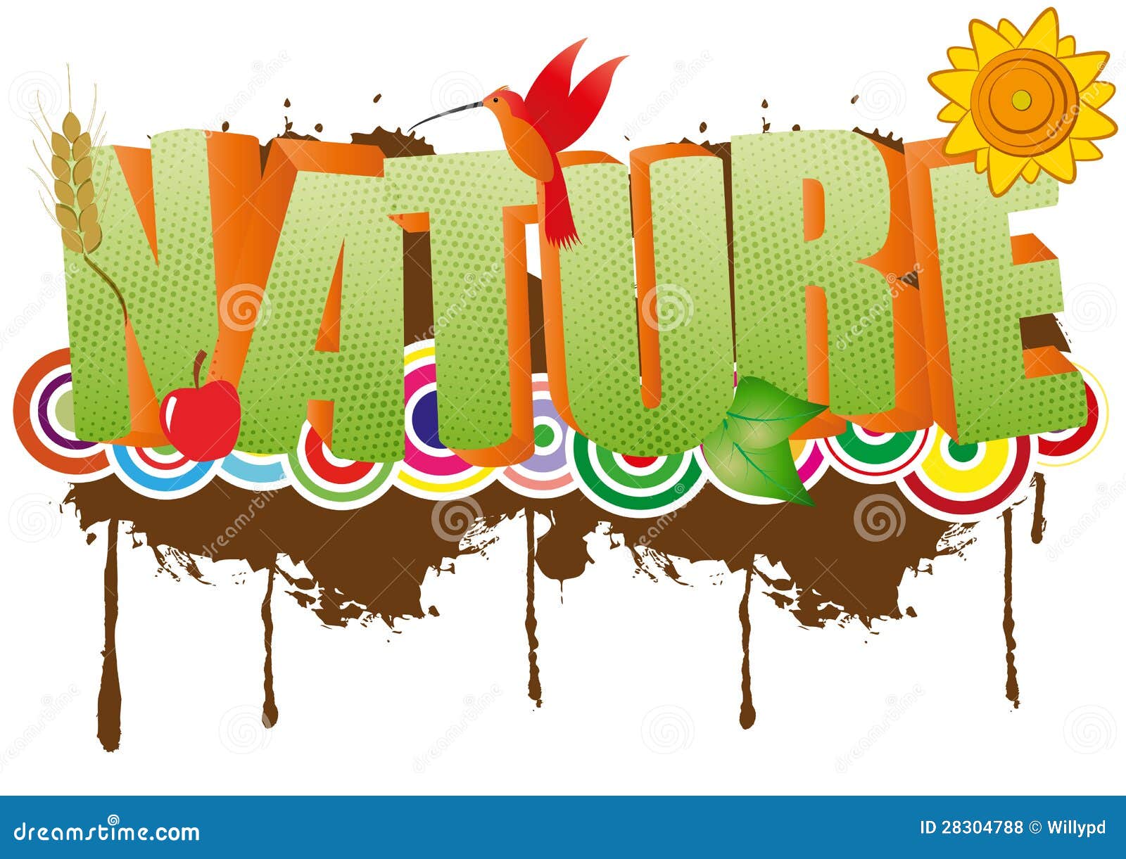 Nature text stock vector. Illustration of color, concept - 28304788