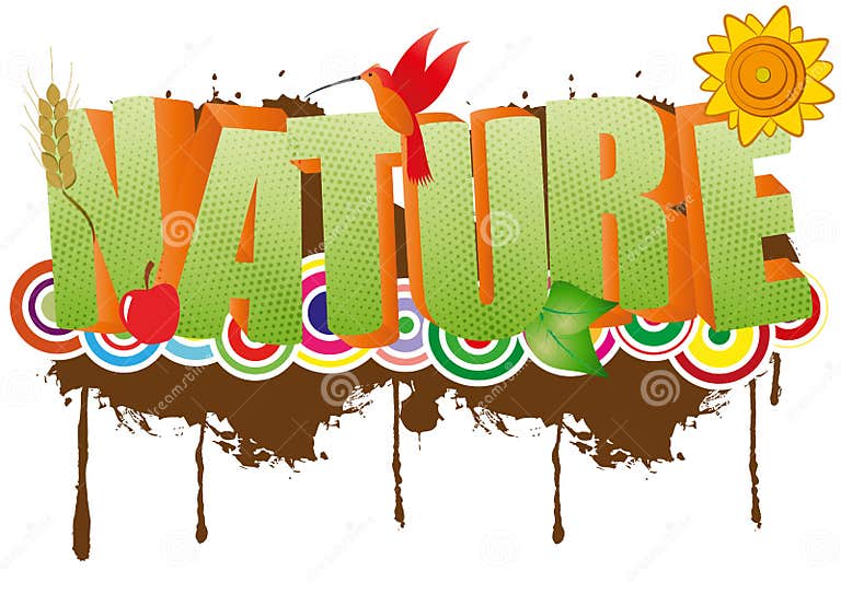 Nature text stock vector. Illustration of color, concept - 28304788