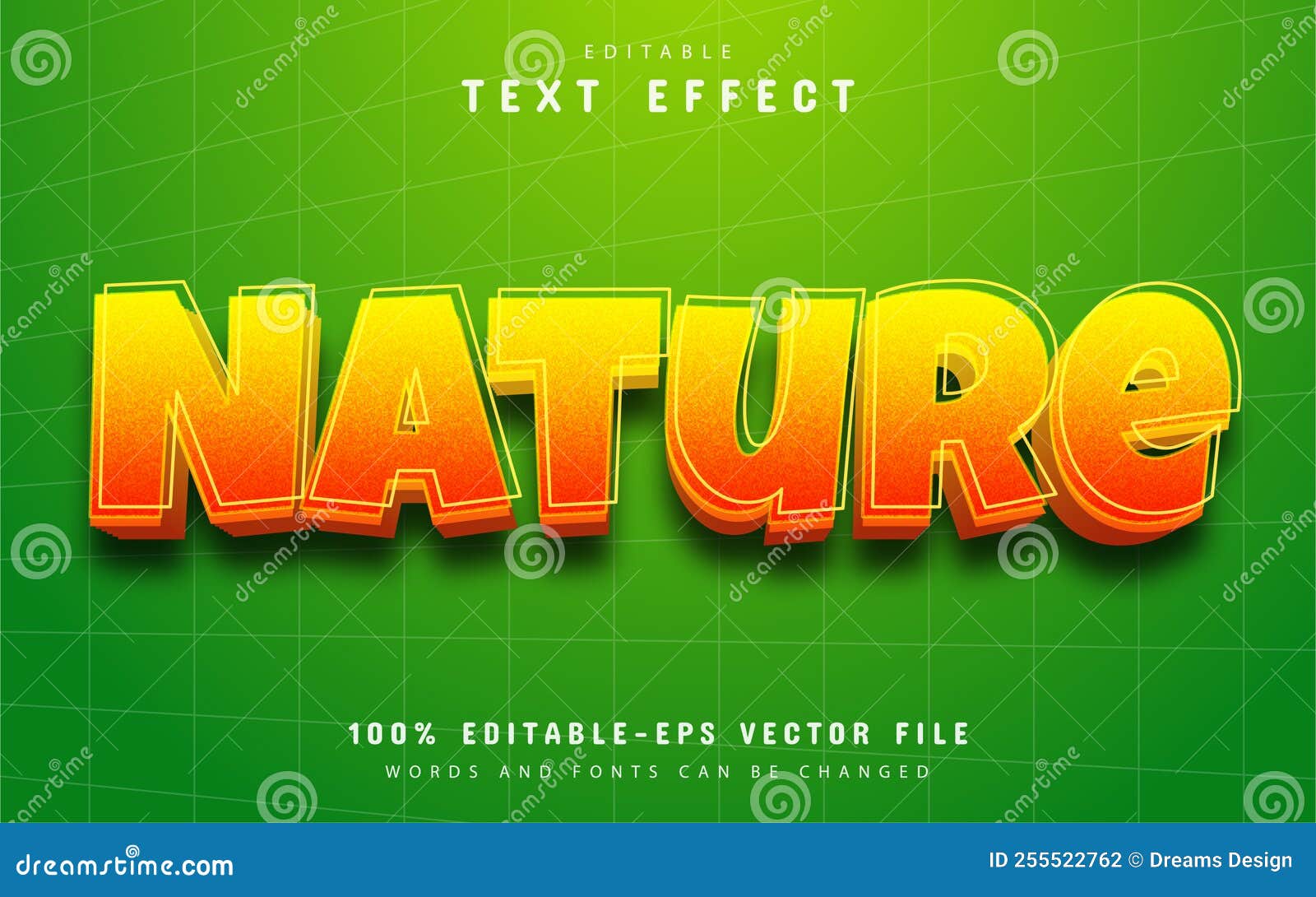 Nature Text Effect Editable Stock Vector - Illustration of title, typo ...