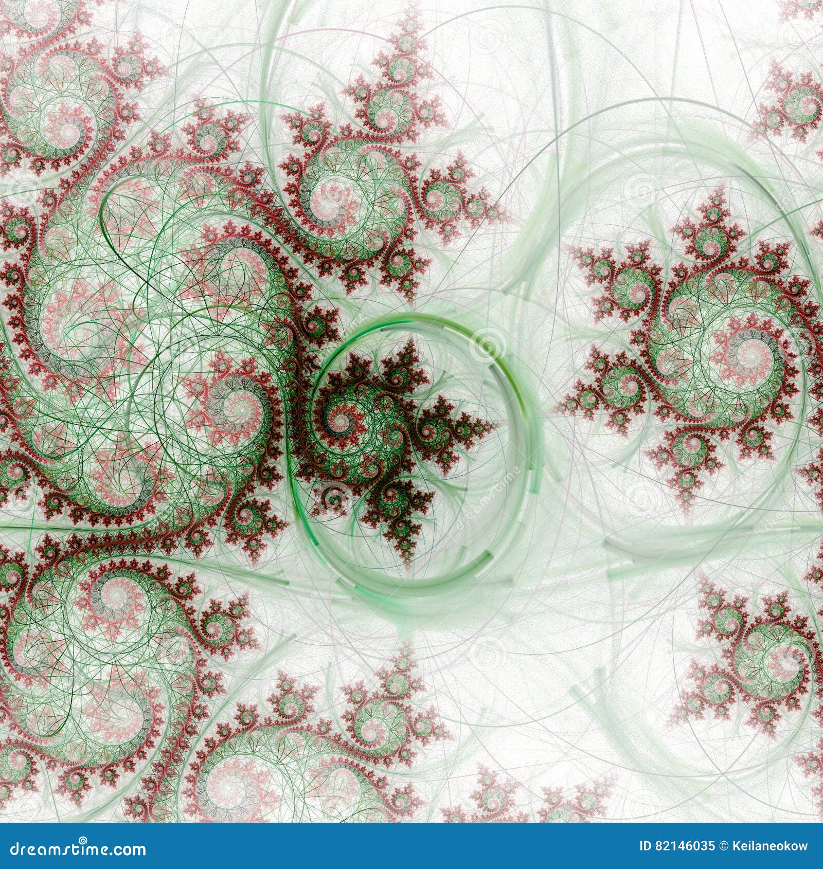 Nature Themed Fractal Spirals Stock Illustration - Illustration of card ...