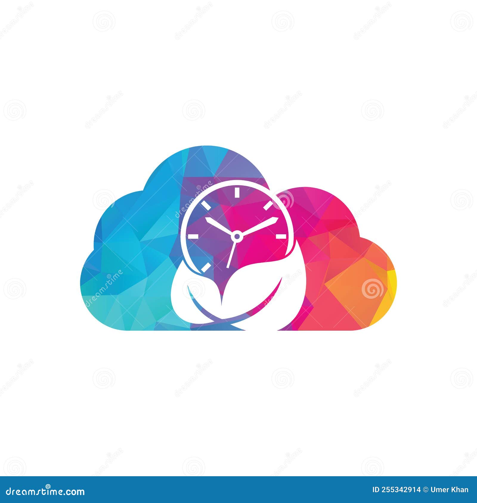 Nature Time Cloud Shape Concept Vector Logo Design Template. Stock ...