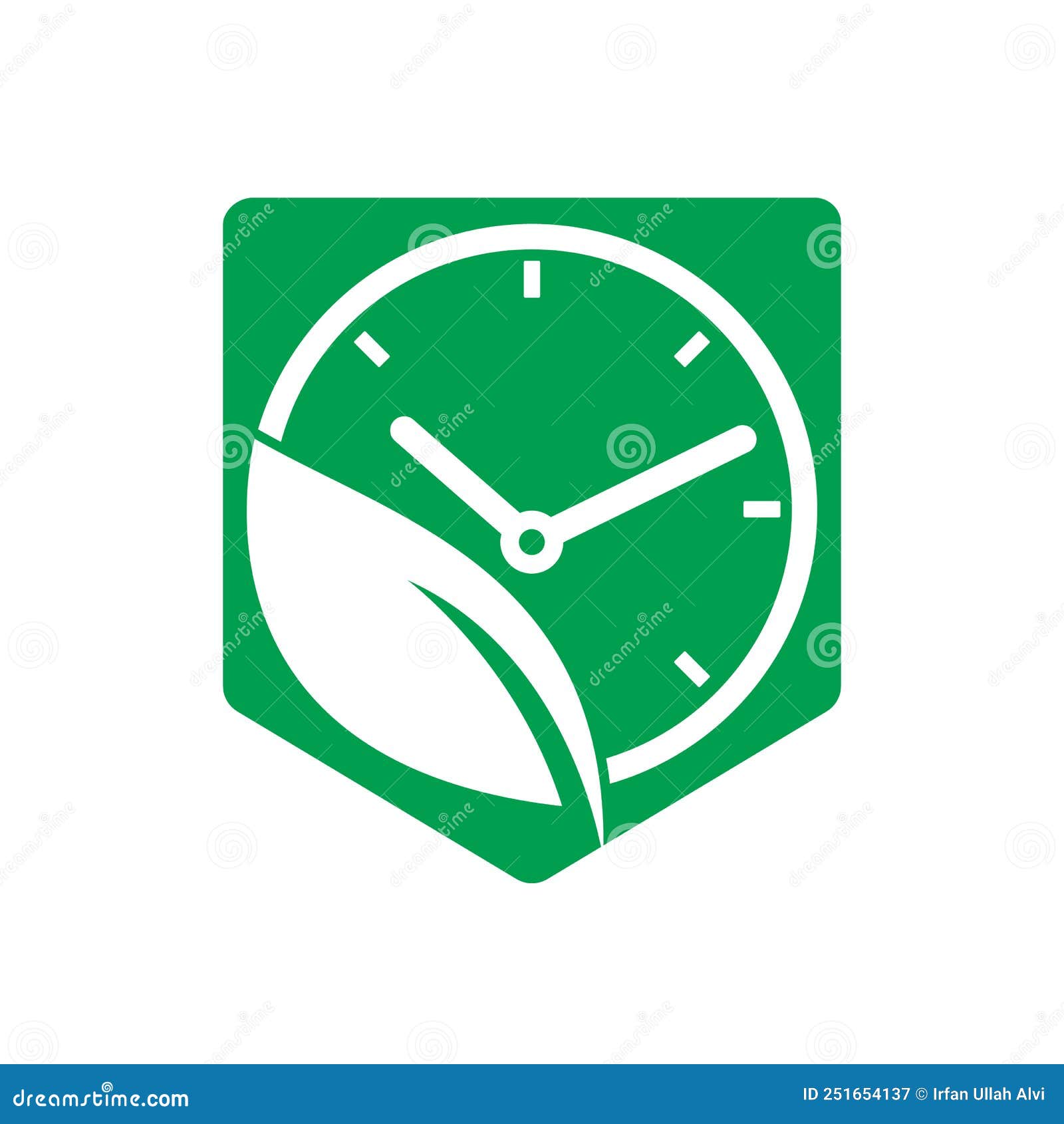 Nature Time Vector Logo Design. Stock Vector - Illustration of circle ...