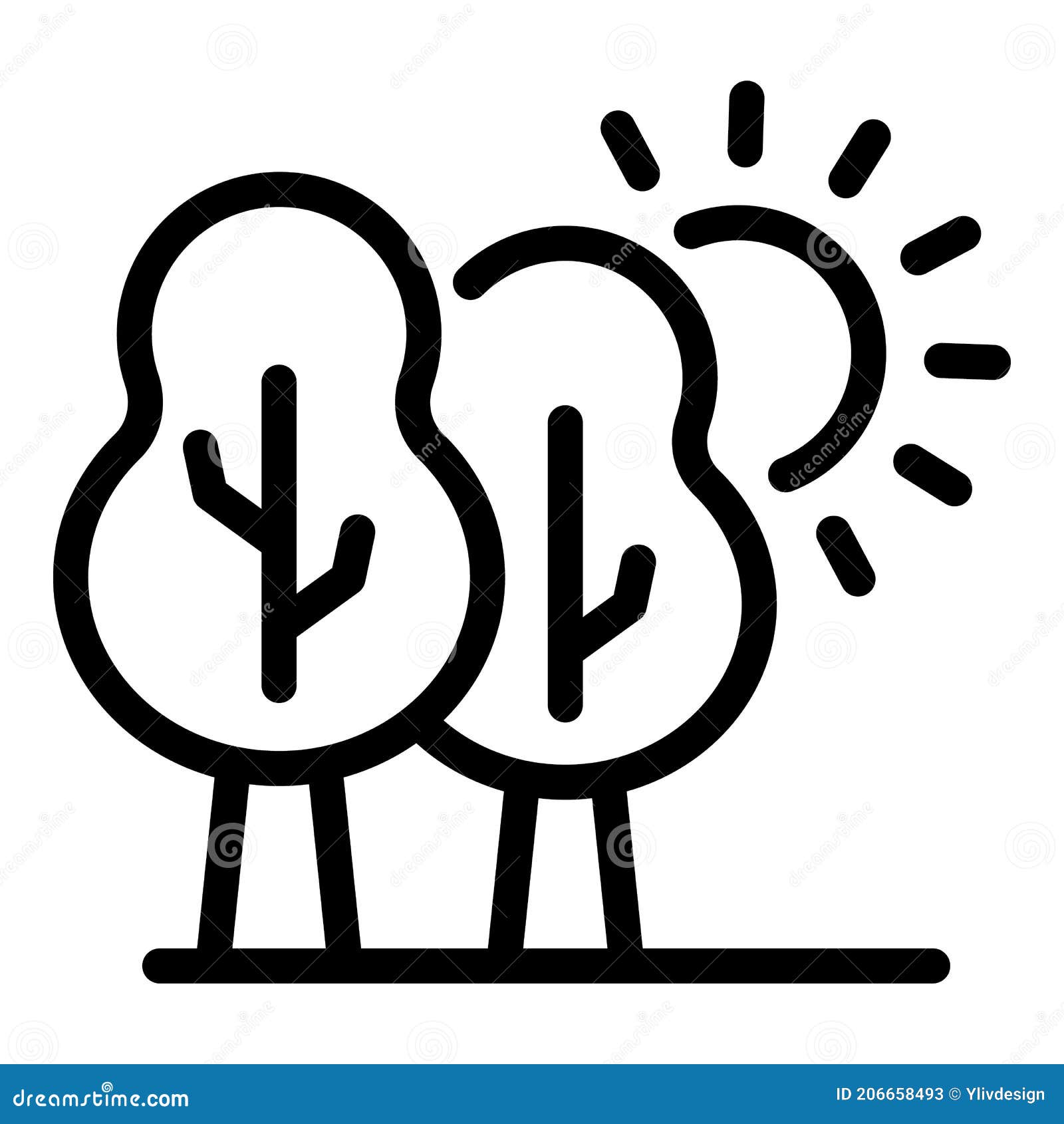 Nature Tree Icon, Outline Style Stock Illustration - Illustration of ...