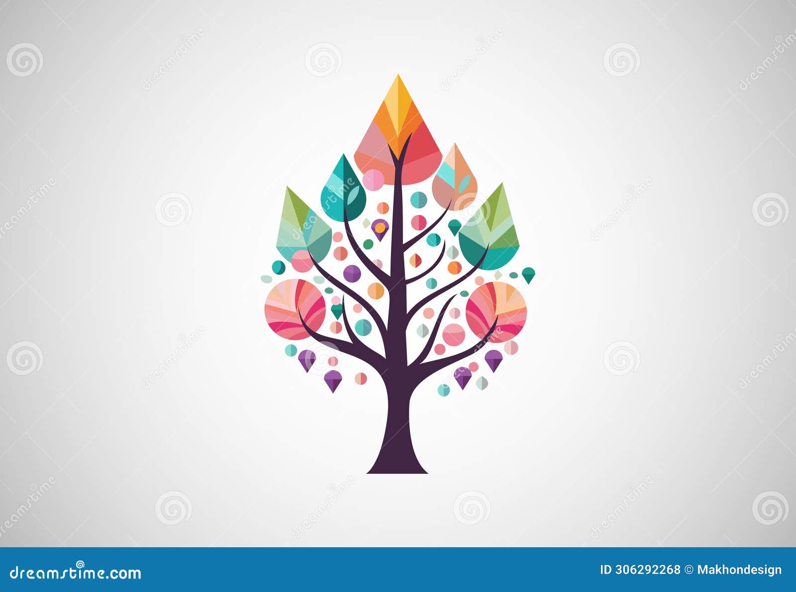 Nature Tree Logo Design Vector Illustration. Tree of Life Logo Concept ...