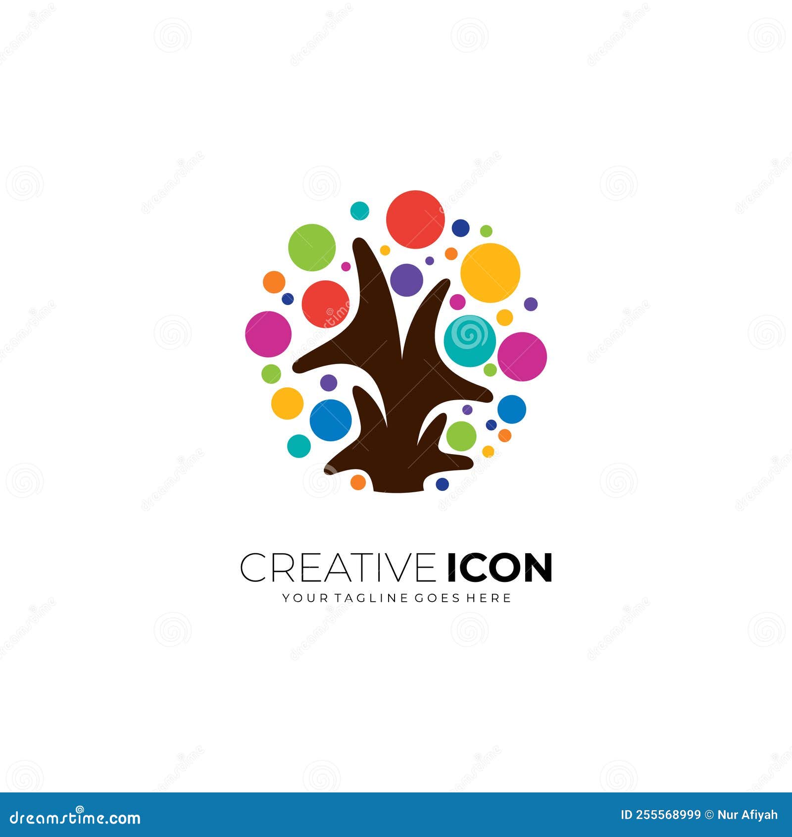Nature Tree Logo with People Care Design Combination, Colorful Stock ...