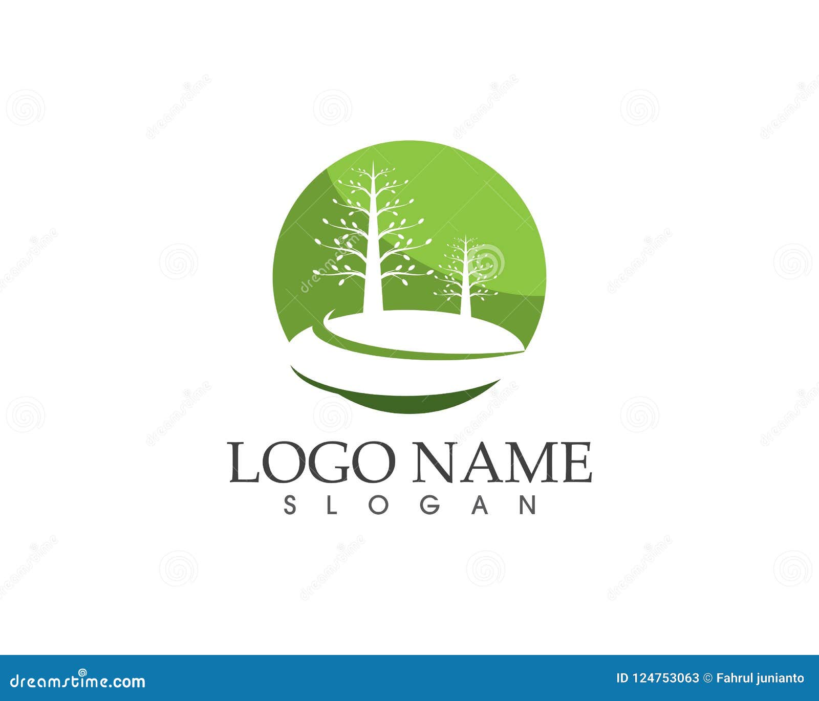Nature Tree Road Logo Vector Illustration Stock Vector - Illustration ...