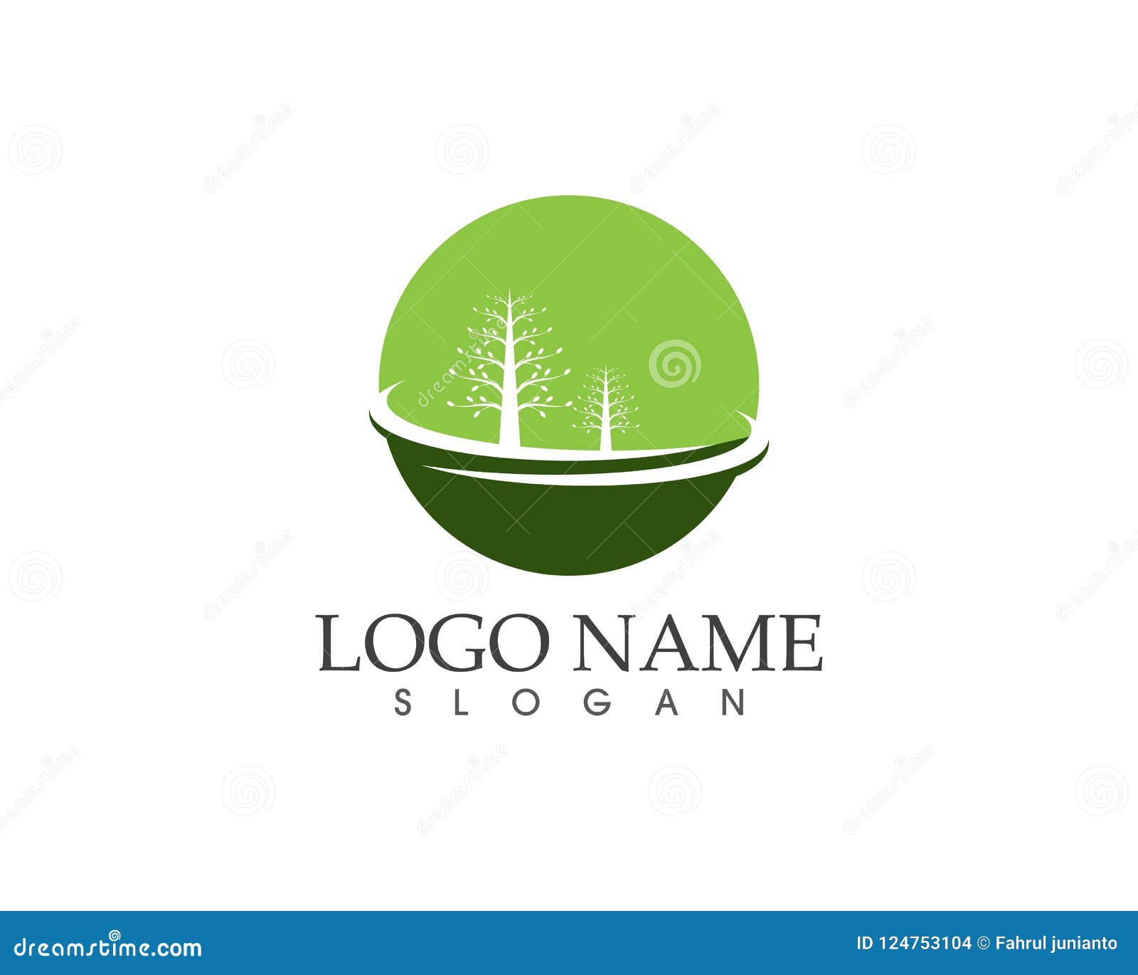Nature Tree Road Logo Vector Illustration Stock Vector - Illustration ...