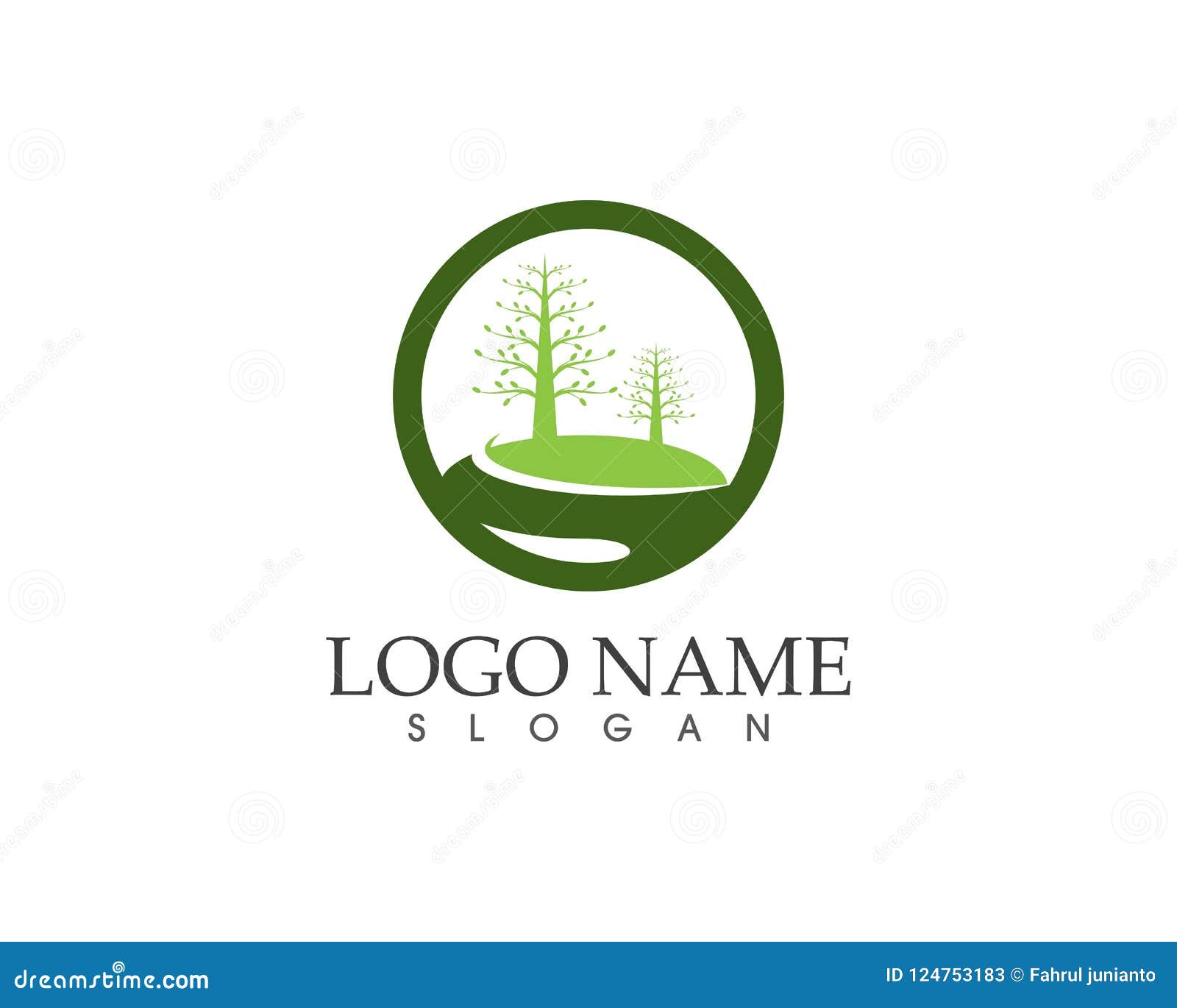 Nature Tree Road Logo Vector Illustration Stock Vector - Illustration ...
