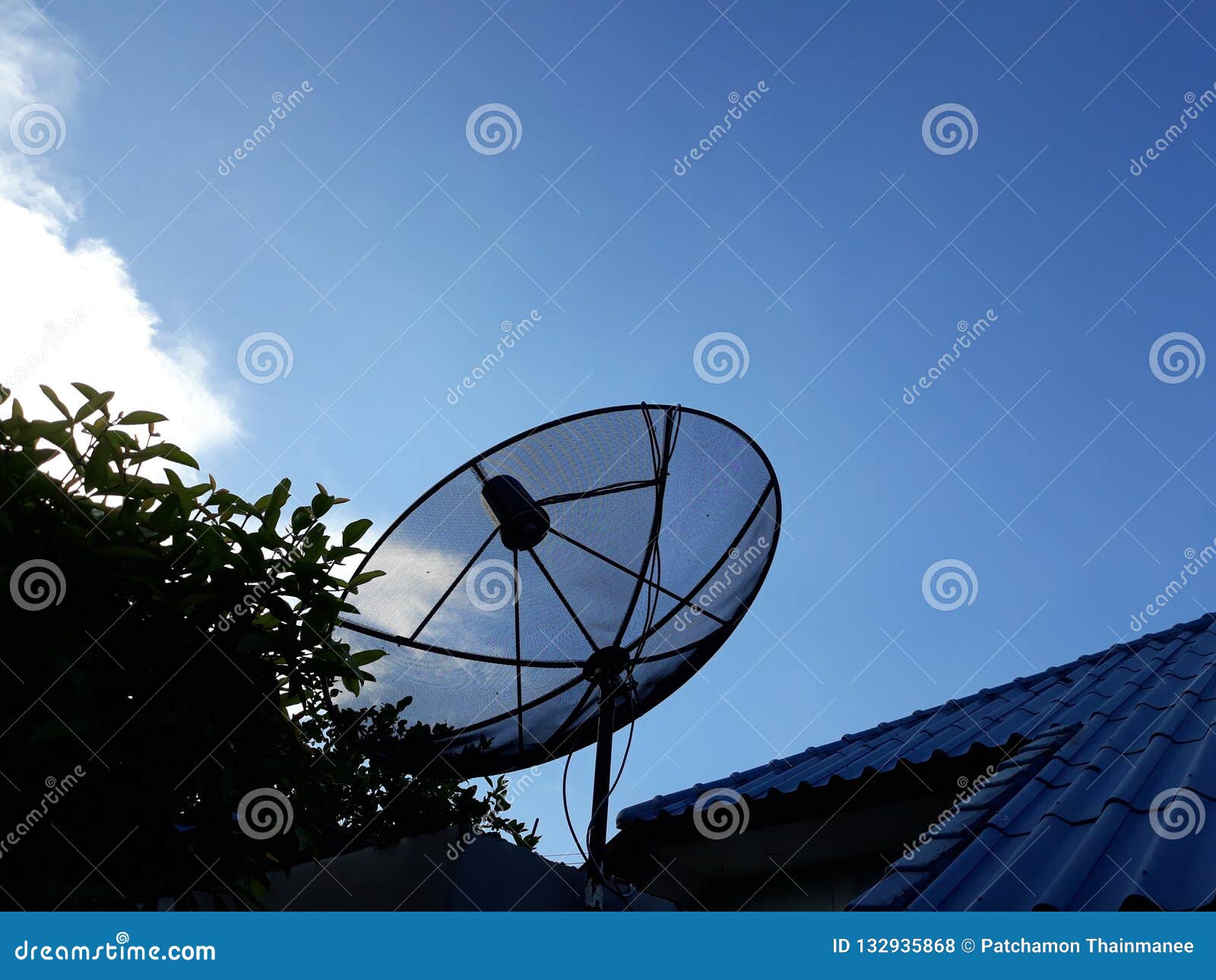 Sky backgound stock photo. Image of satellite, tree - 132935868