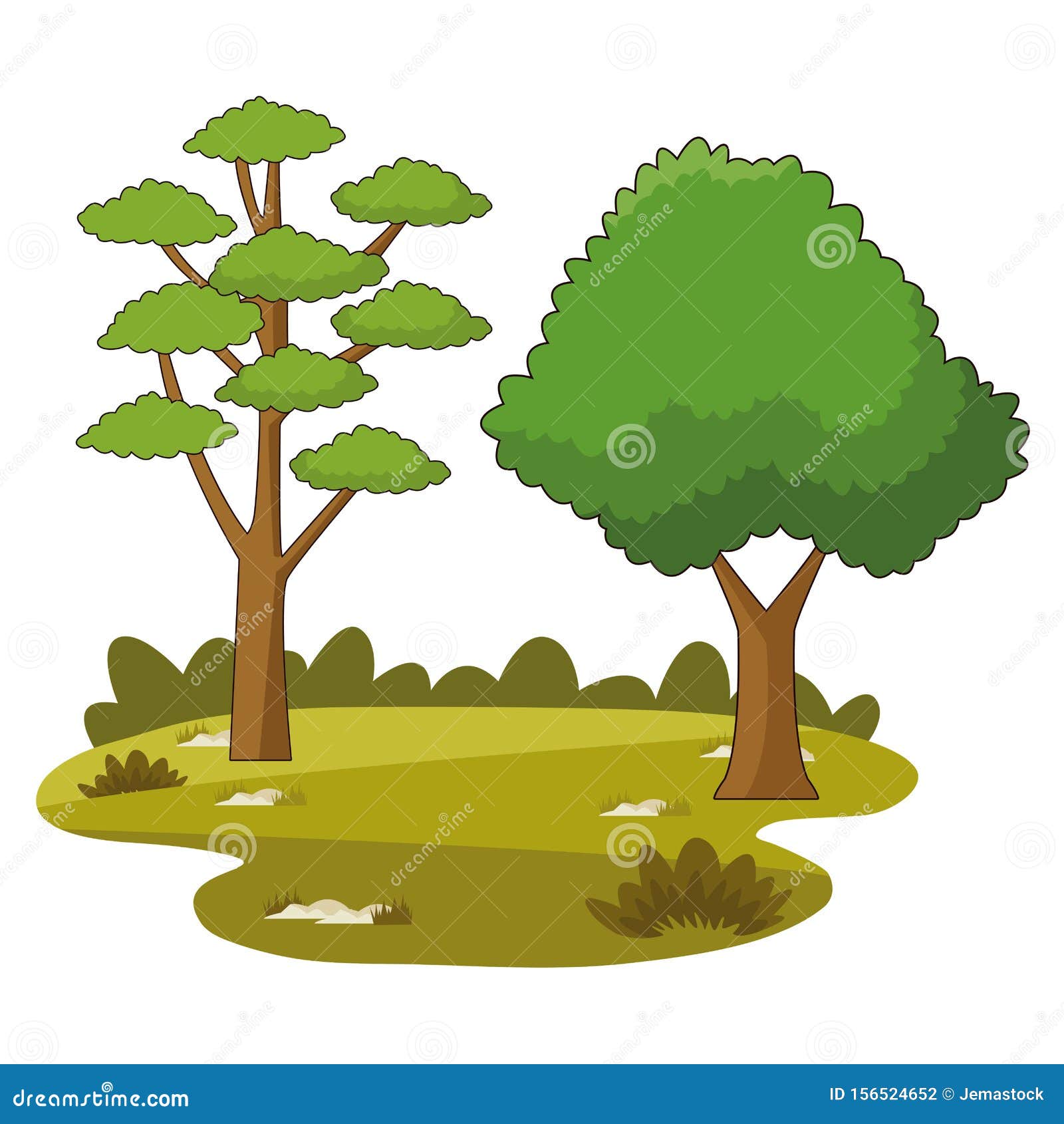 Nature trees park cartoons stock vector. Illustration of botanical ...