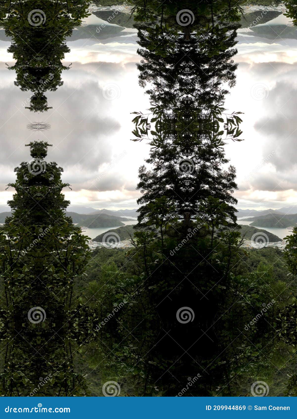 Nature Trippy Forest Trees Dreamland Stock Image - Image of cloud ...