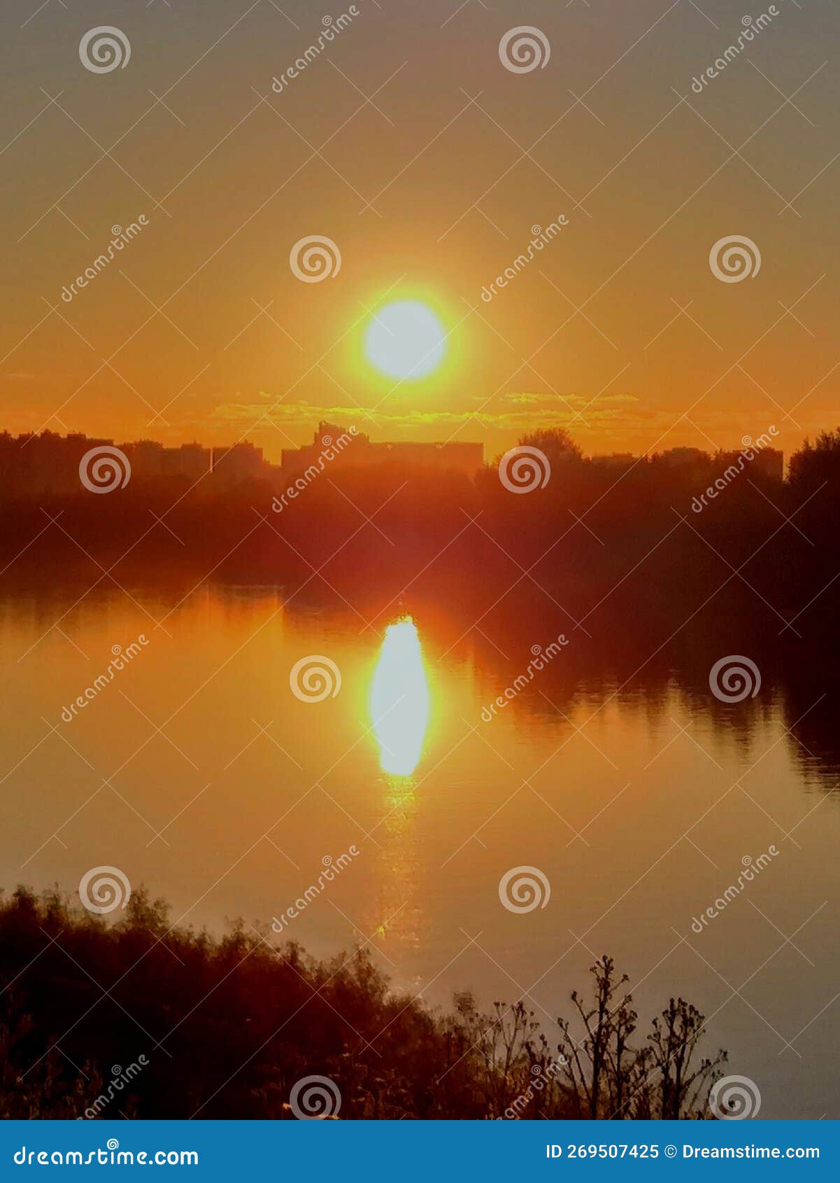 Nature , Two Suns at Sunset , River Stock Image - Image of sunrise ...