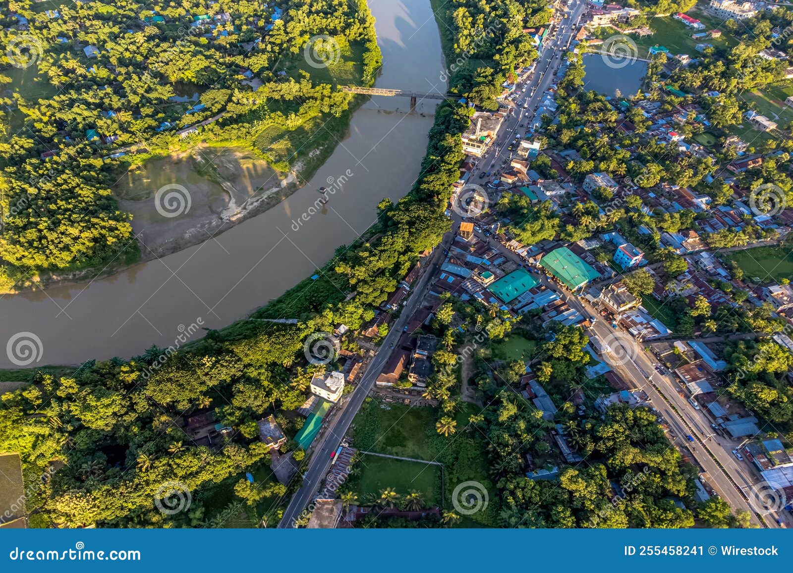 Nature Versus Town Side by Side Stock Image - Image of color, detail ...