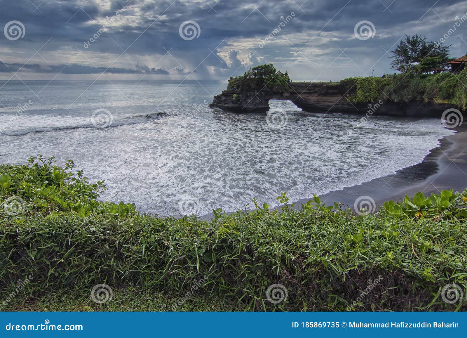 Nature View of the Greenery Plants As the Foreground and the Beach with ...