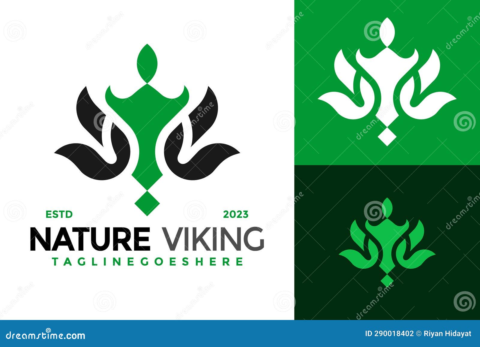Nature Viking Logo Design Vector Symbol Icon Illustration Stock Vector ...