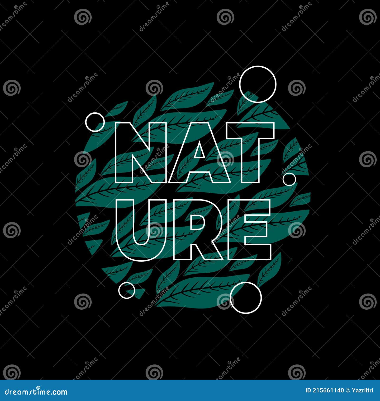 Nature Typography and Leaf Illustration Stock Vector - Illustration of ...