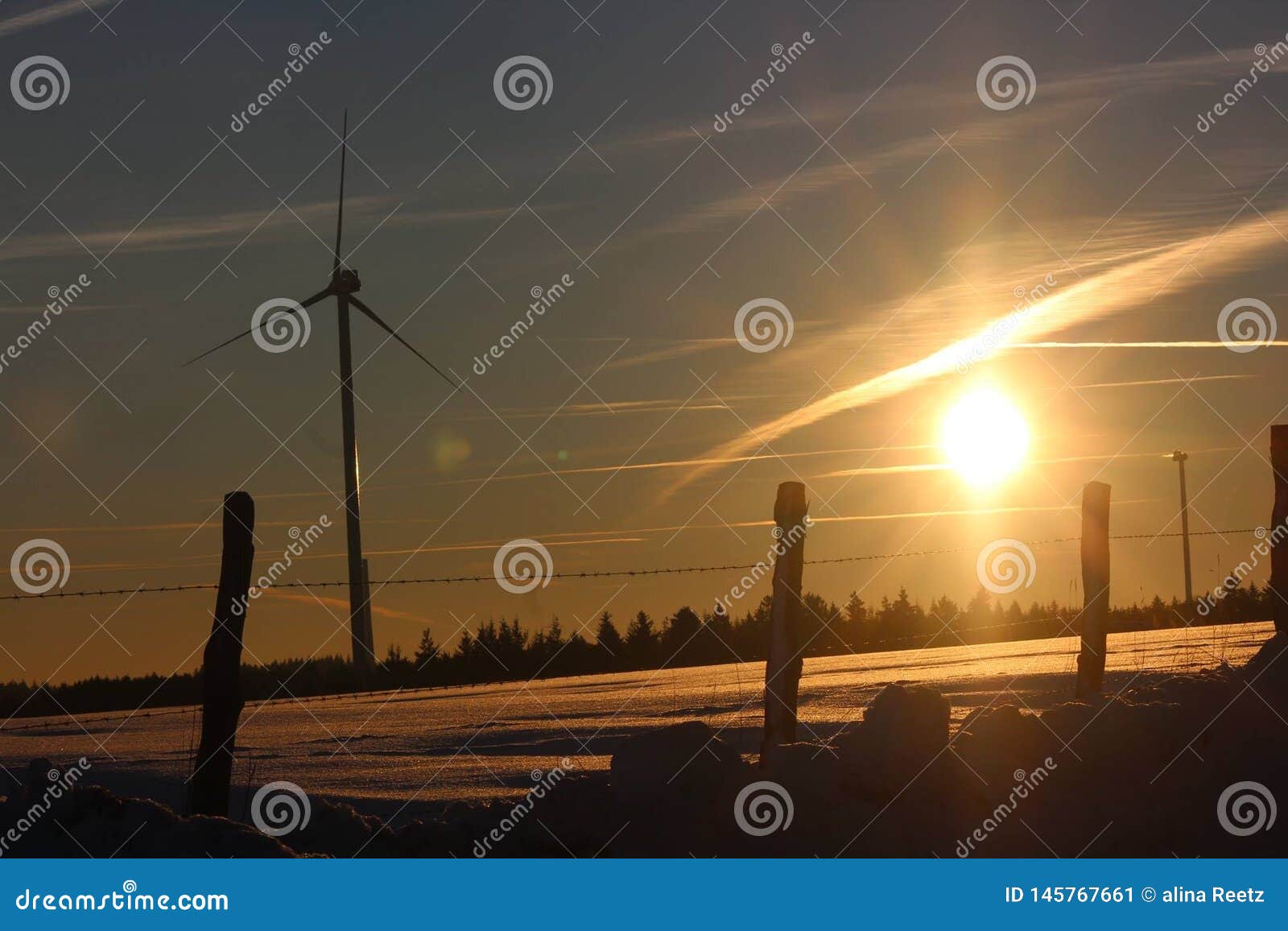 Nature Windrad Sunset stock image. Image of windrad - 145767661