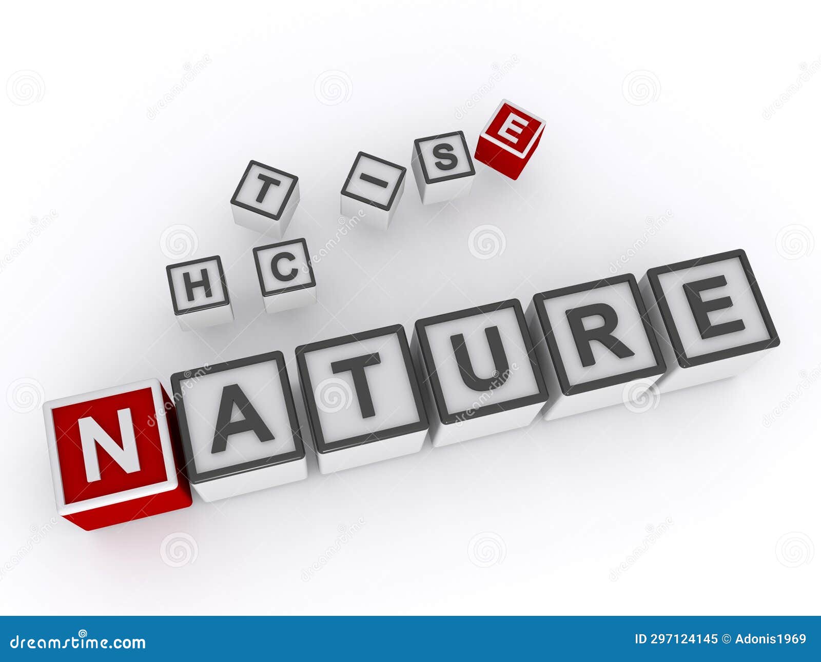 Nature - 3d Word Azure On White Background. Fresh Grass Letters ...