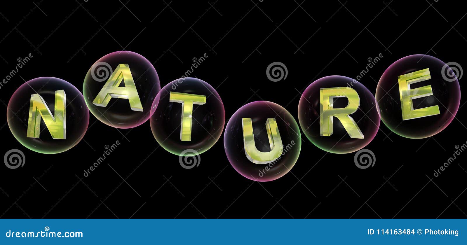 The nature word in bubble stock illustration. Illustration of habitat ...