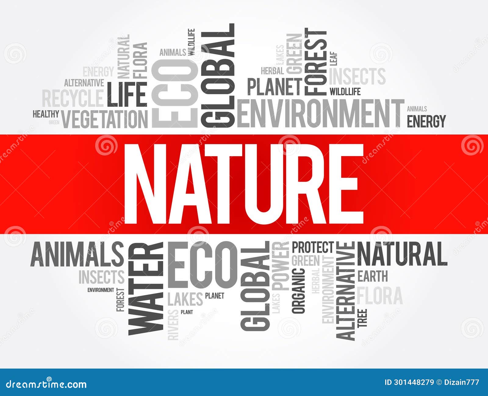 Nature Word Cloud Collage, Ecology Concept Background Stock ...