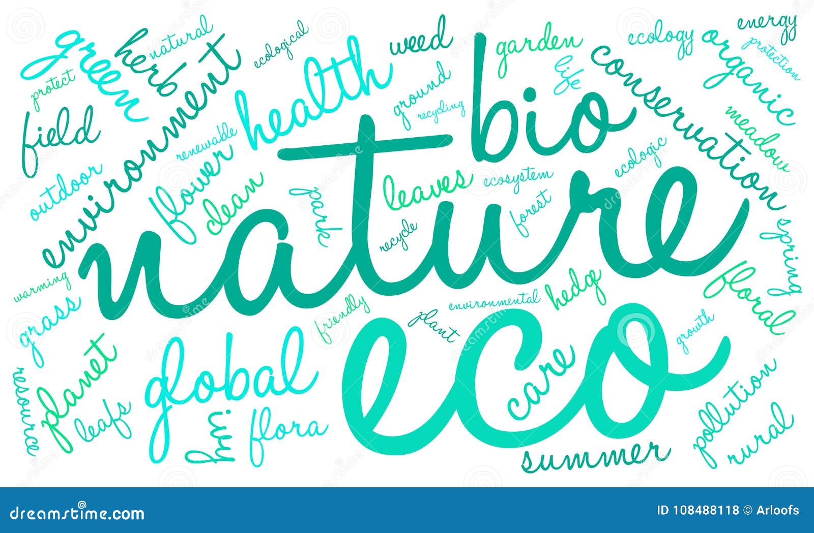Nature Word Cloud stock vector. Illustration of field - 108488118