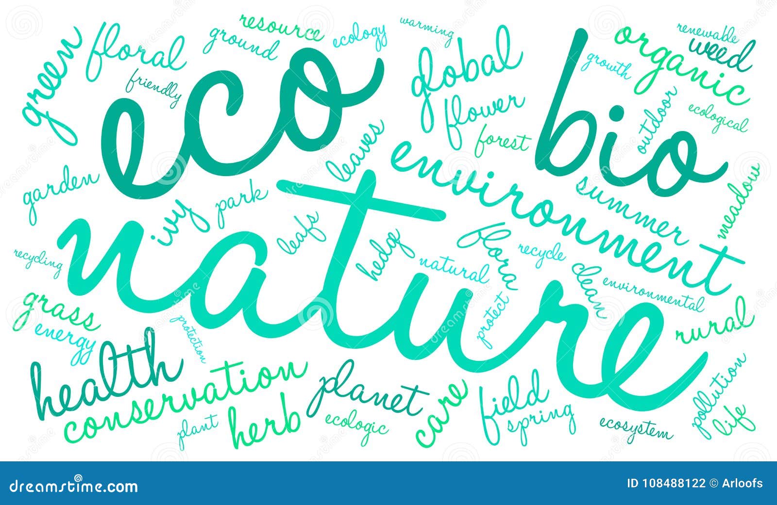 Nature Word Cloud stock vector. Illustration of leaf - 108488122