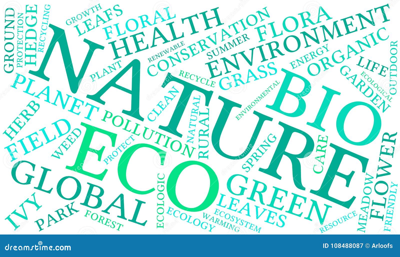 Nature Word Cloud stock vector. Illustration of flower - 108488087