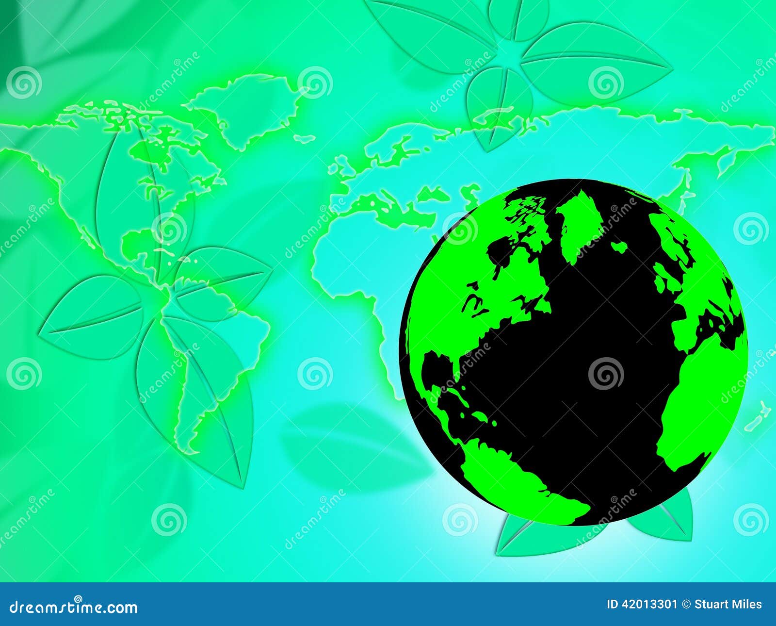 Nature World Shows Worldly Globe and Scenic Stock Illustration ...
