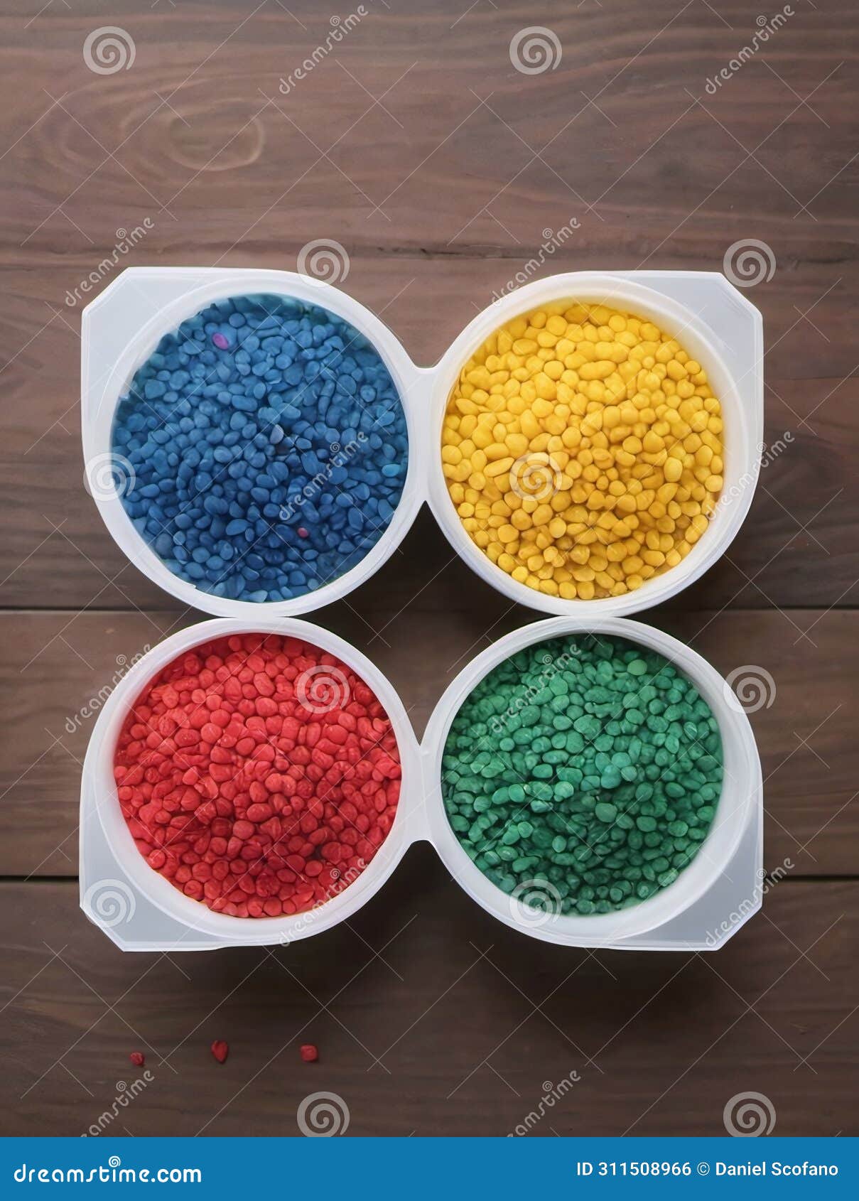 Naturefriendly Biodegradable Plastic Granules Different Colors on Table ...