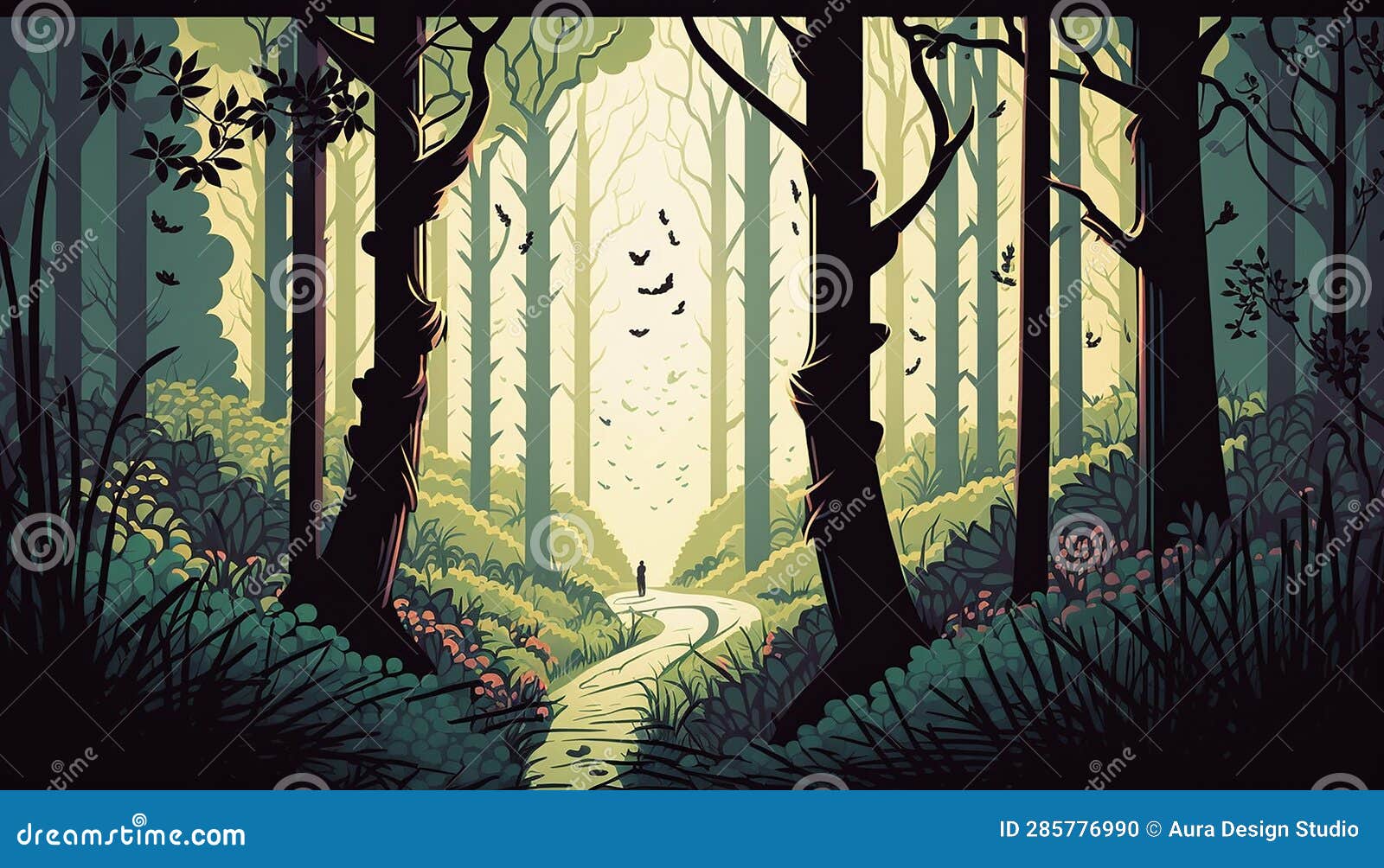 Natures Awakening Illustration of a Spring. Generative AI Stock ...