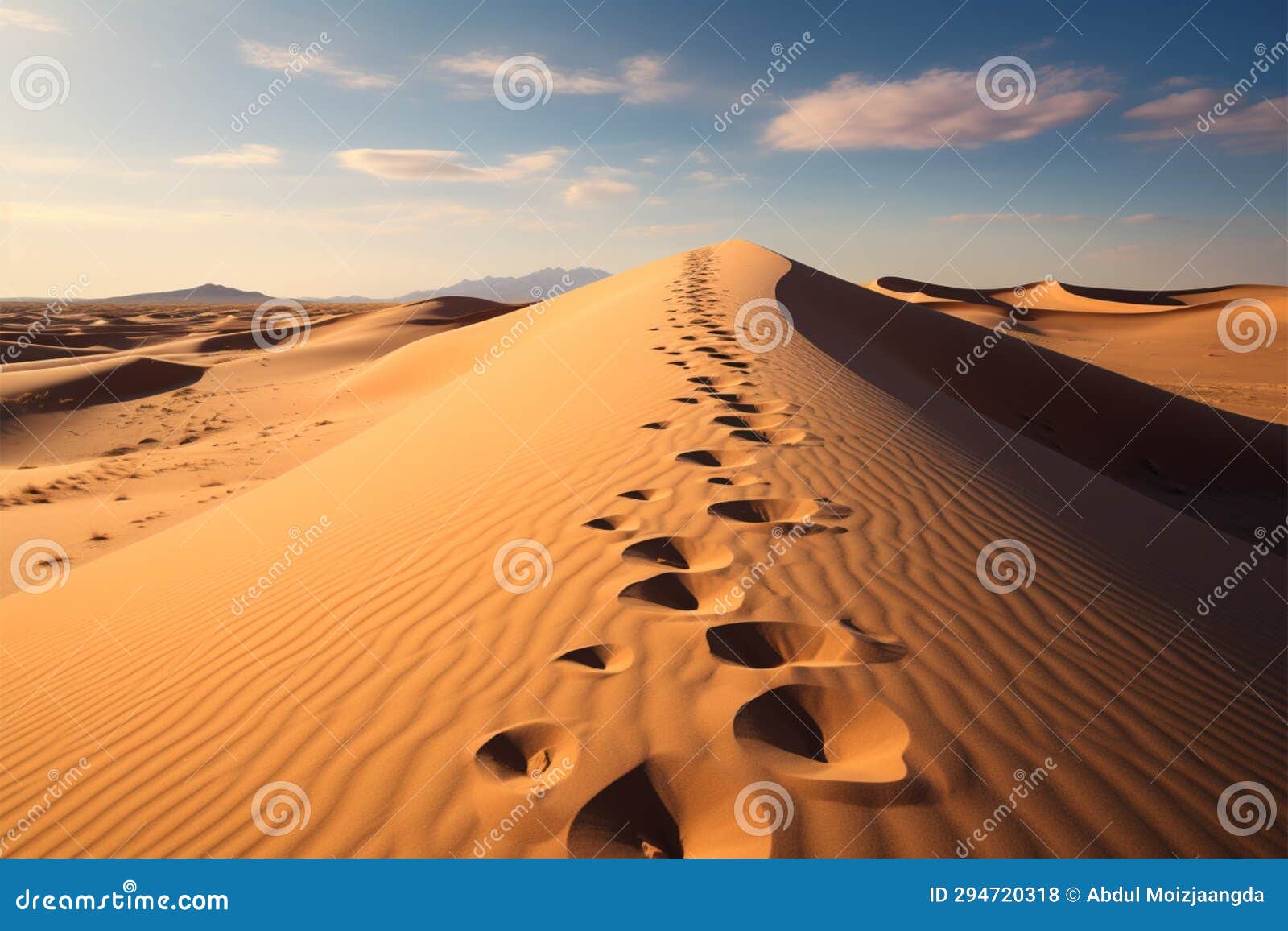 Natures Footprints on a Serene Sand Dune, a Tranquil Sight Stock ...