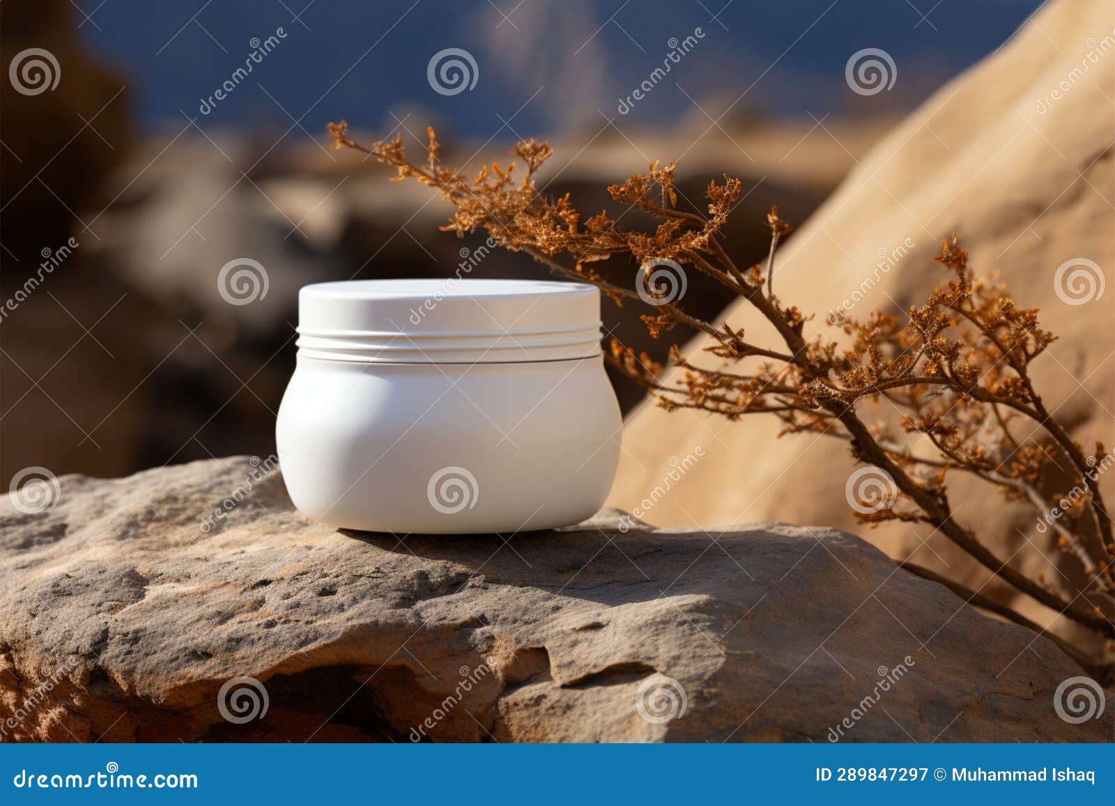 Natures Simplicity White Jar Near a Solid, Weathered Rock Stock ...