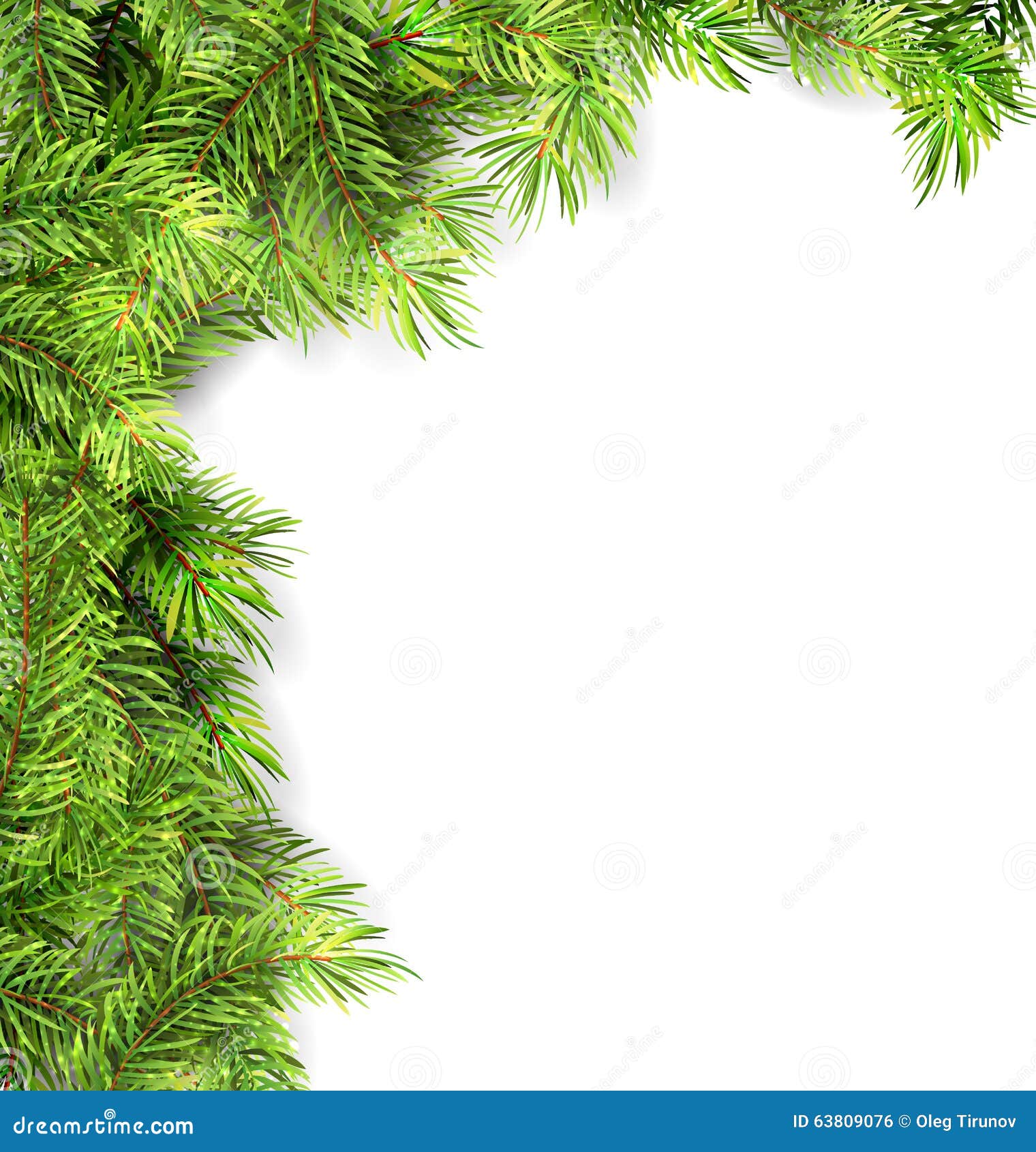 Naturlig ram med granris vektor illustrationer. Illustration av dekor ...