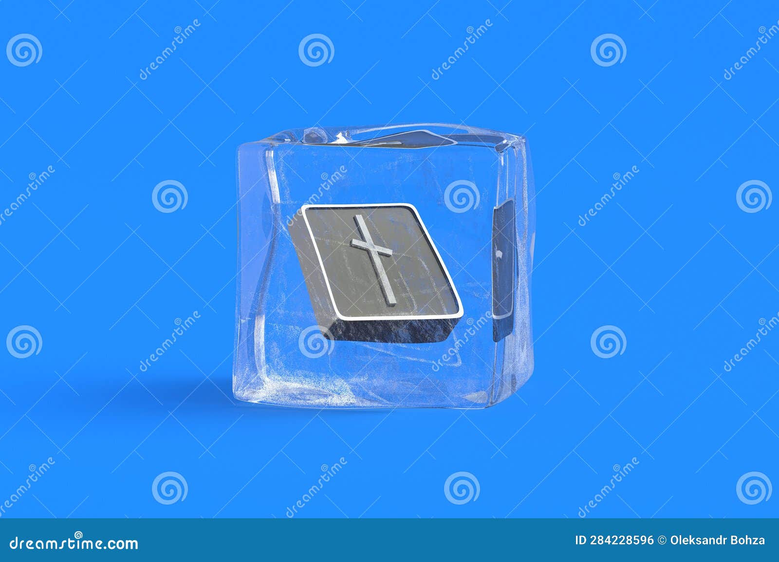 Naudiz rune in ice cube stock illustration. Illustration of naudiz ...