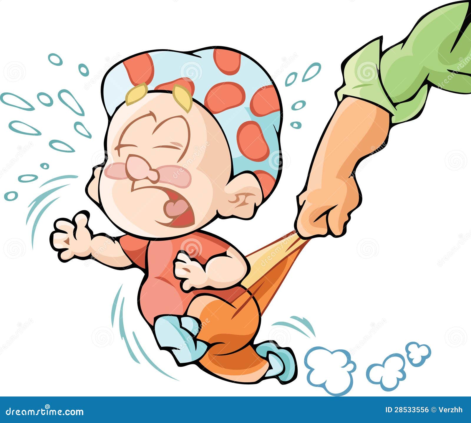 Naughty baby stock vector. Illustration of cranky, hand - 28533556
