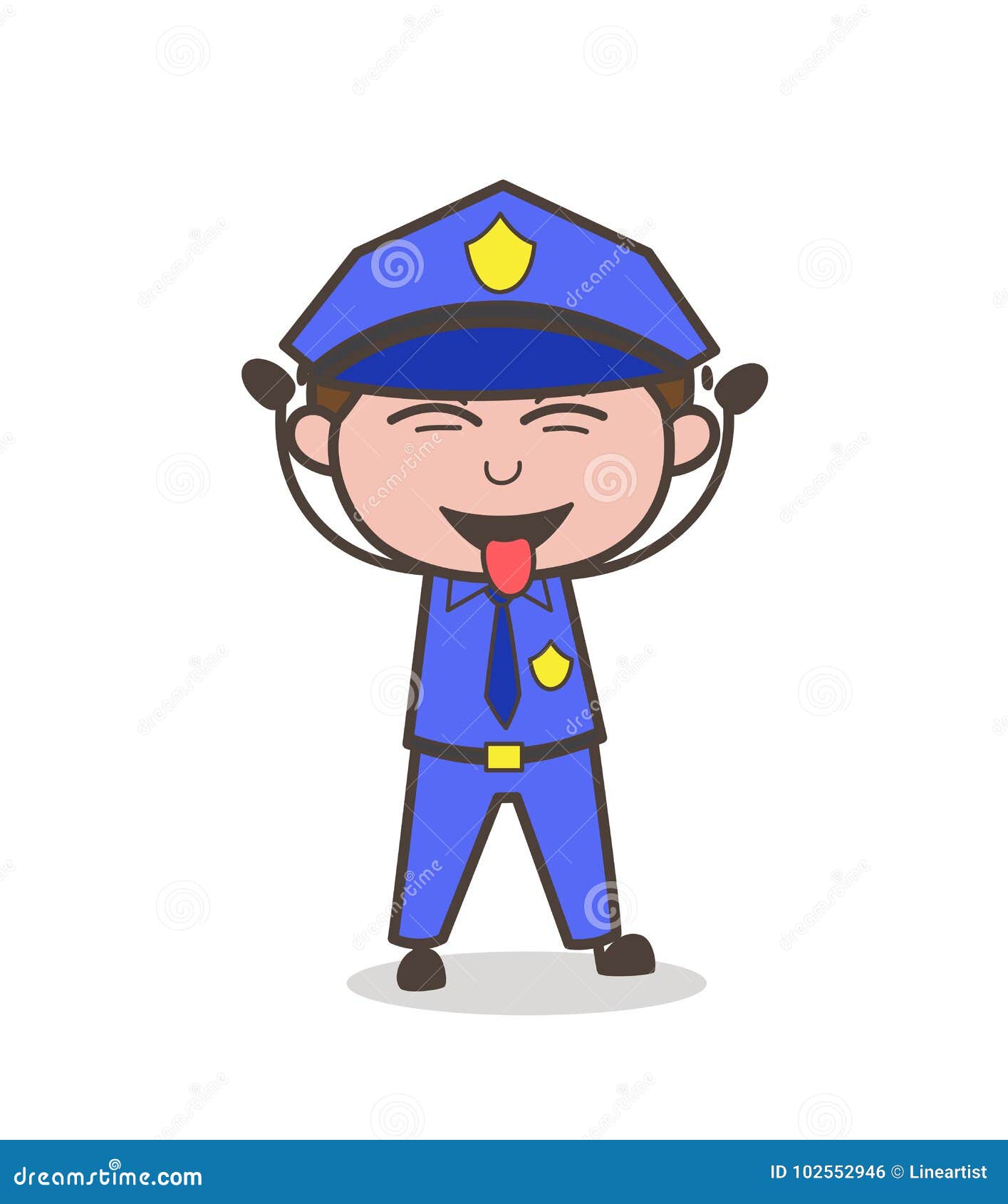 Naughty Officer Teasing With Tongue-Out Face Royalty-Free Stock Photo ...