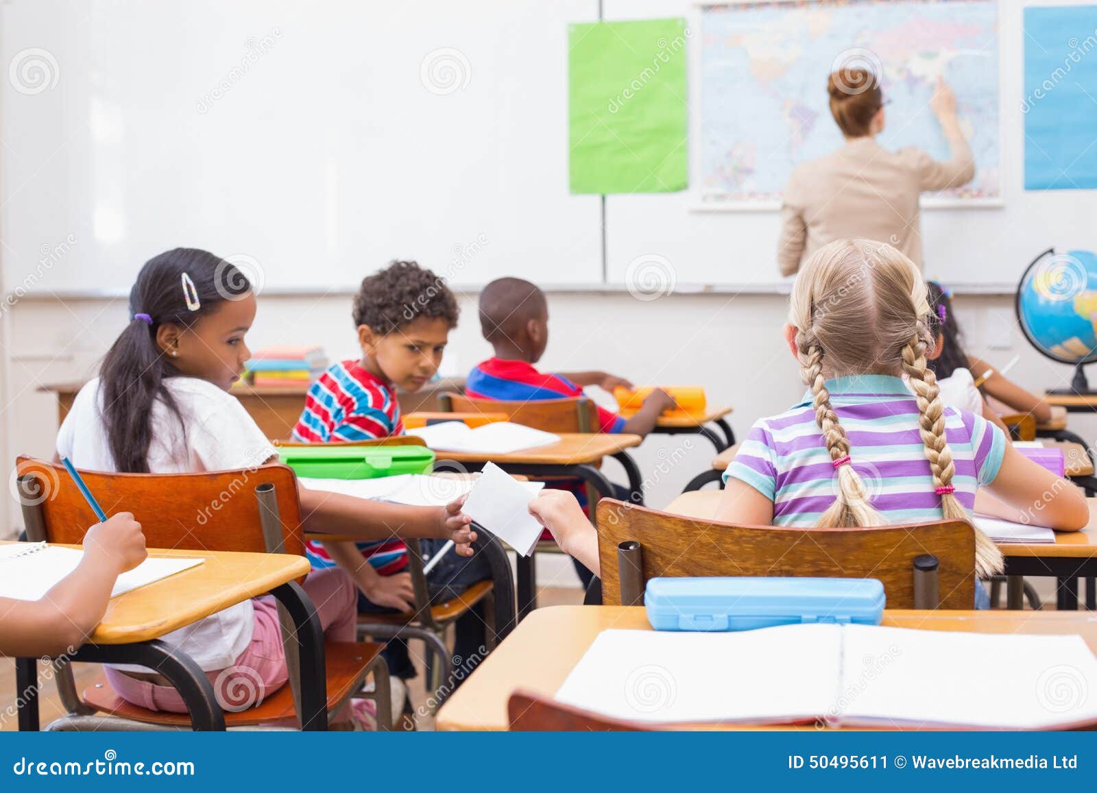 Naughty pupil in class stock image. Image of classmates - 50495611