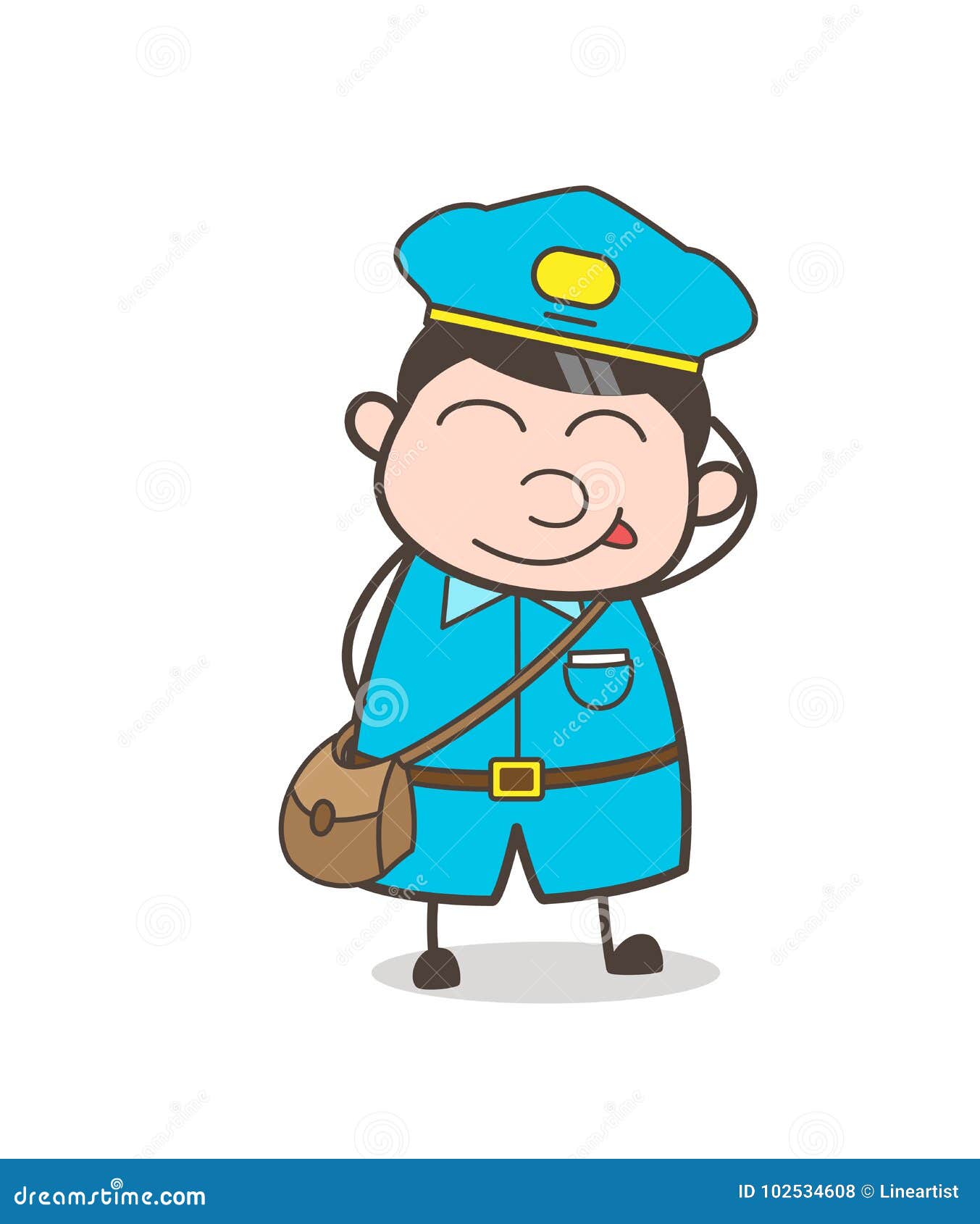 Naughty Shy Postboy Character Vector Stock Illustration - Illustration ...