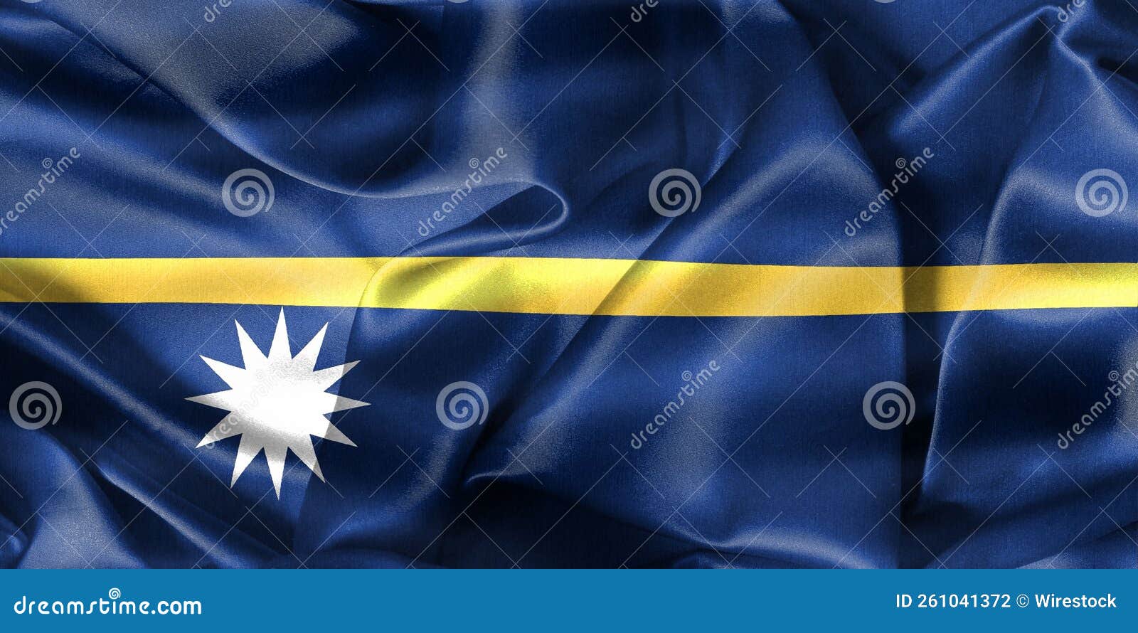 3D-Illustration of a Nauru Flag - Realistic Waving Fabric Flag Stock ...