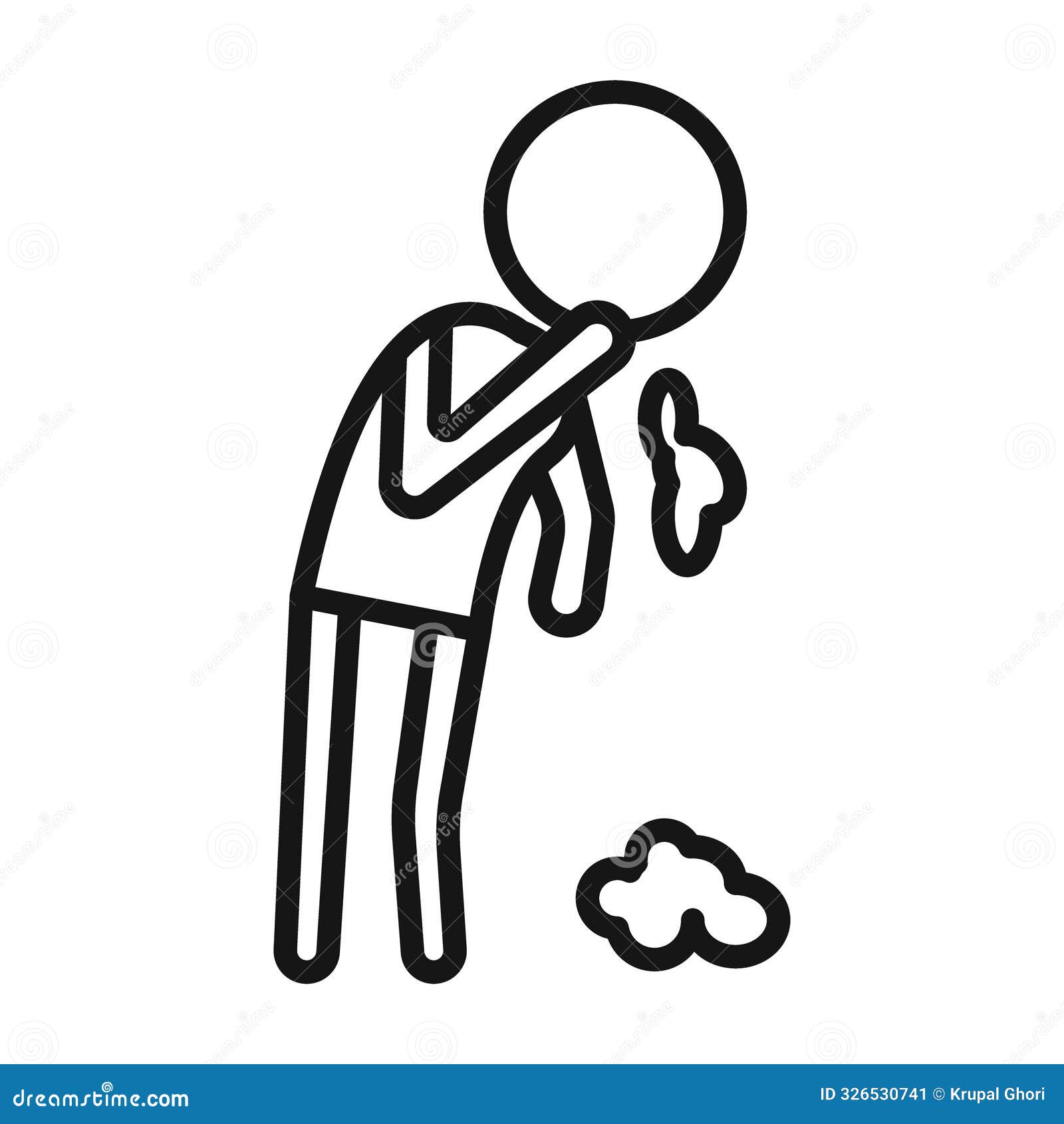 Nausea Icon Black Line Art Vector Logo | CartoonDealer.com #327909895