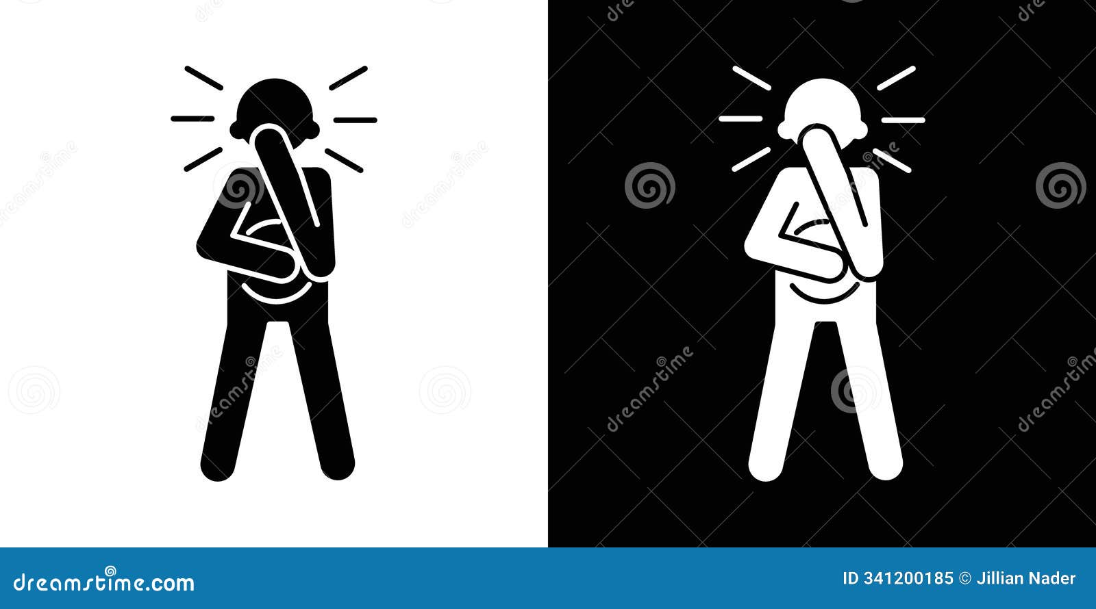 Nausea Icon Black Line Art Vector Logo | CartoonDealer.com #327909895