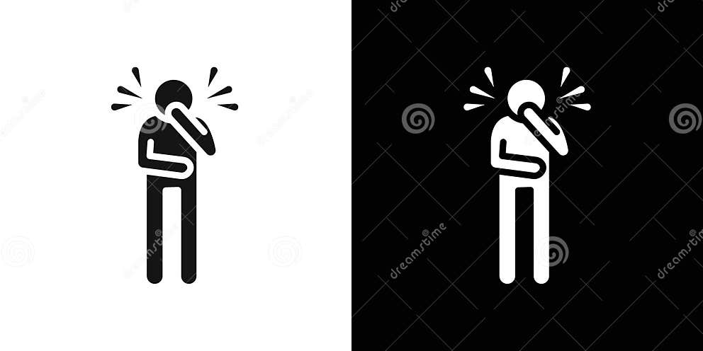 Nausea Icon Flat Vector Set Outline Stock Vector - Illustration of ...