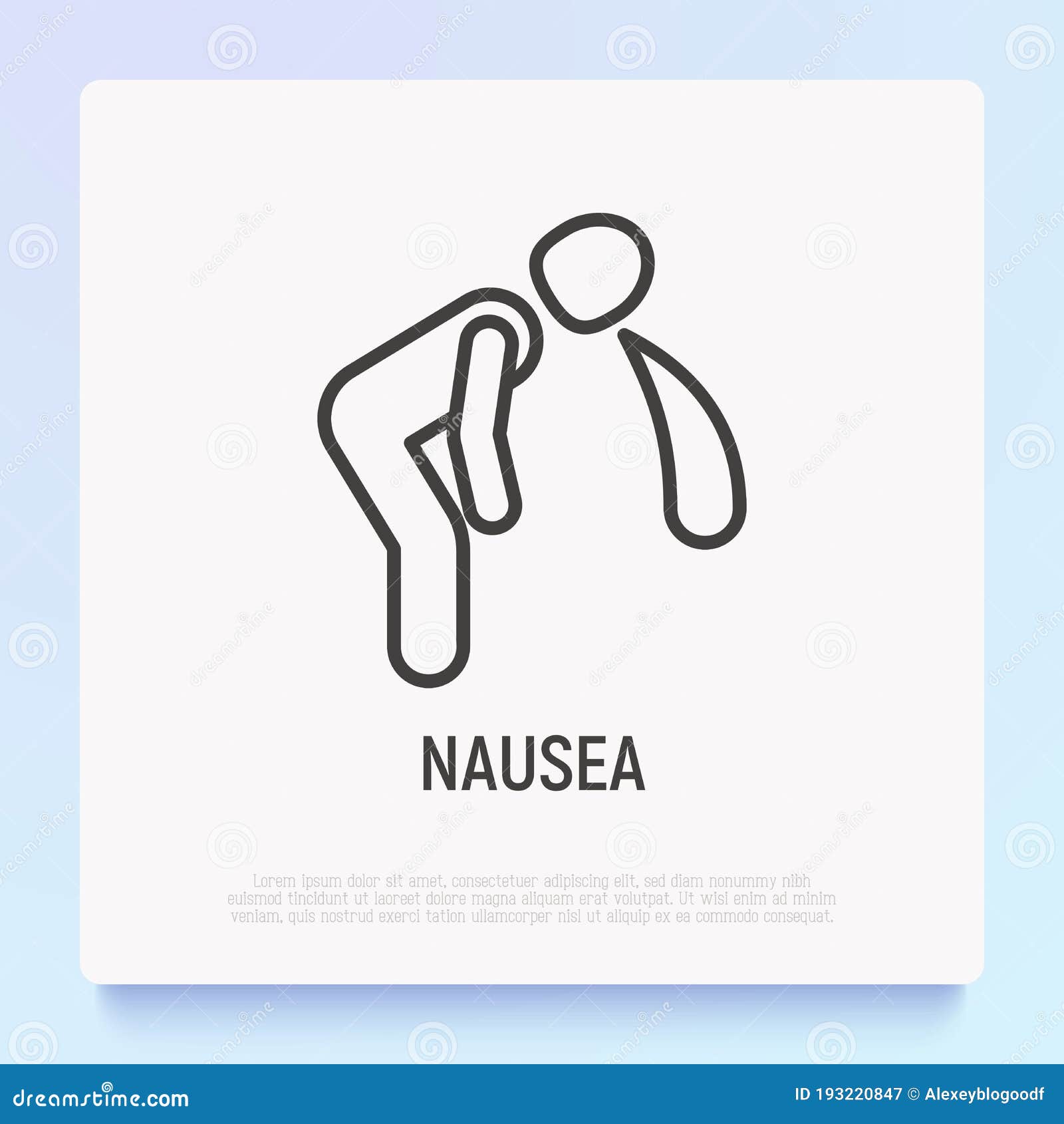 Nausea Thin Line Icon. Modern Vector Illustration of Vomiting Stock ...