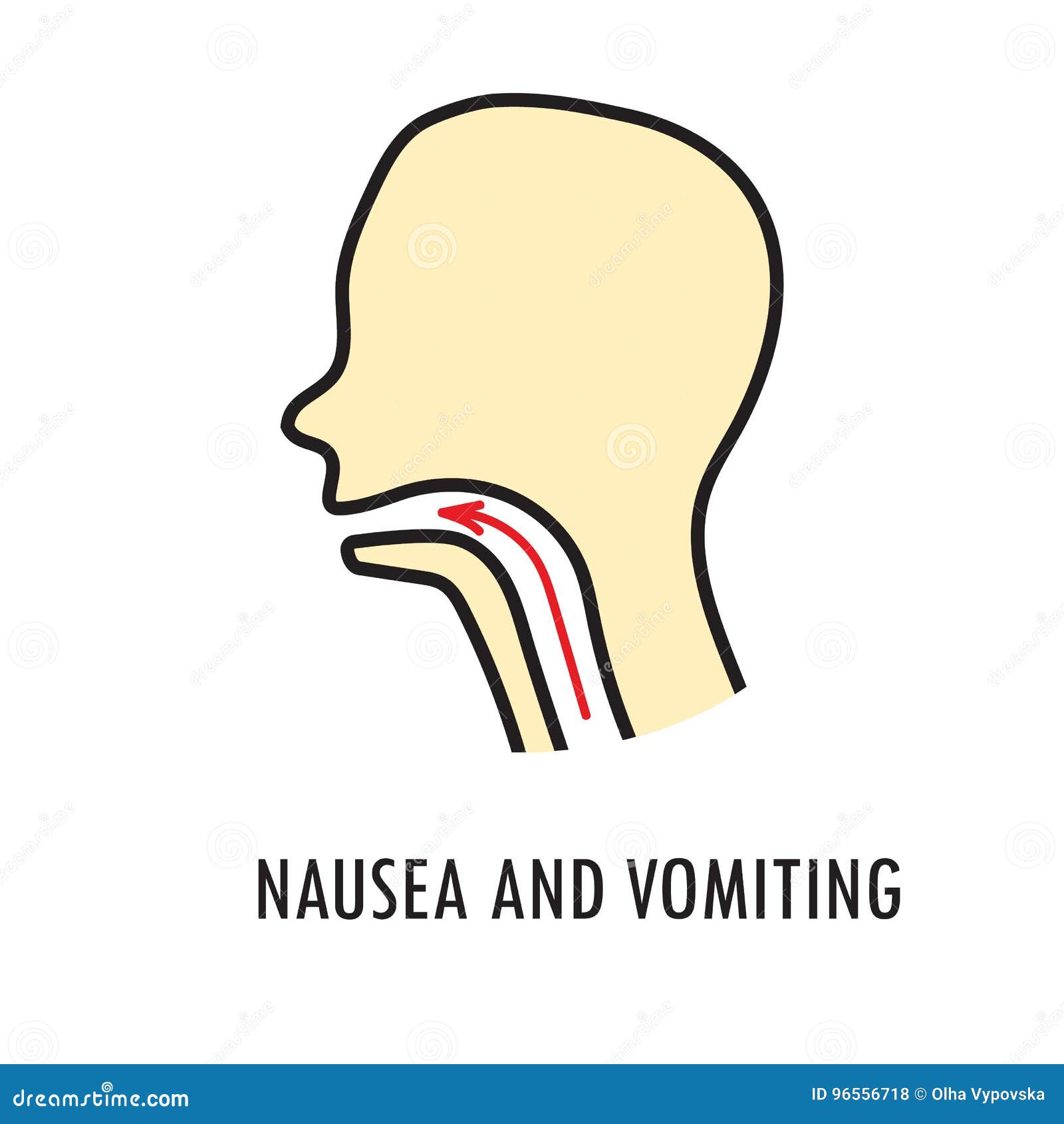 Nausea And Vomiting Linear Icon Cartoon Vector | CartoonDealer.com ...
