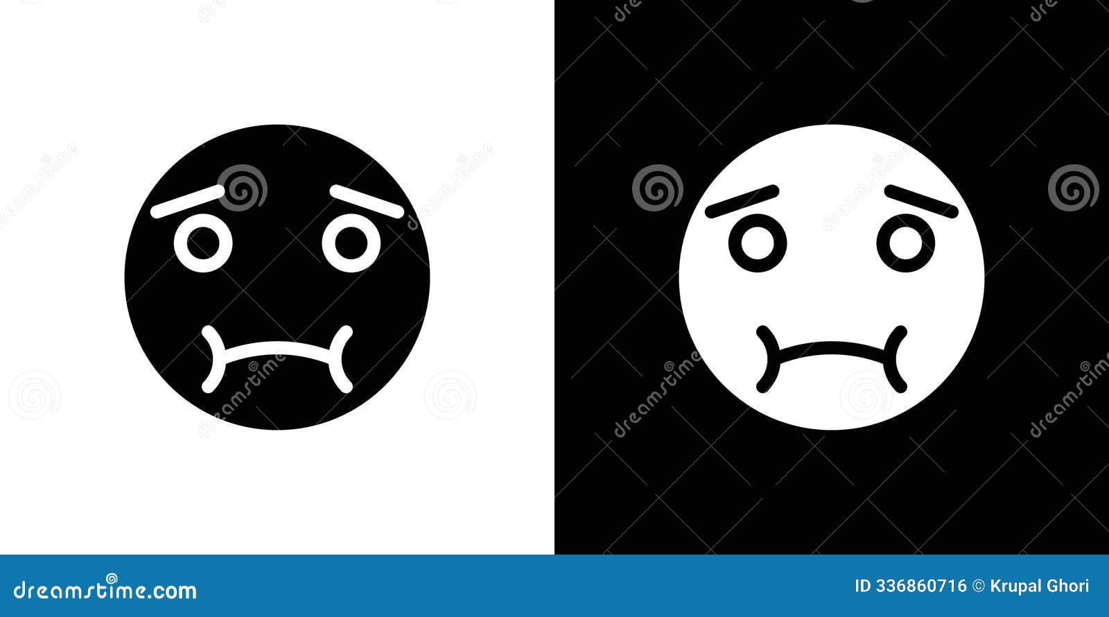 Nauseated Emoji Icon Black And White Vector Outline Sign ...