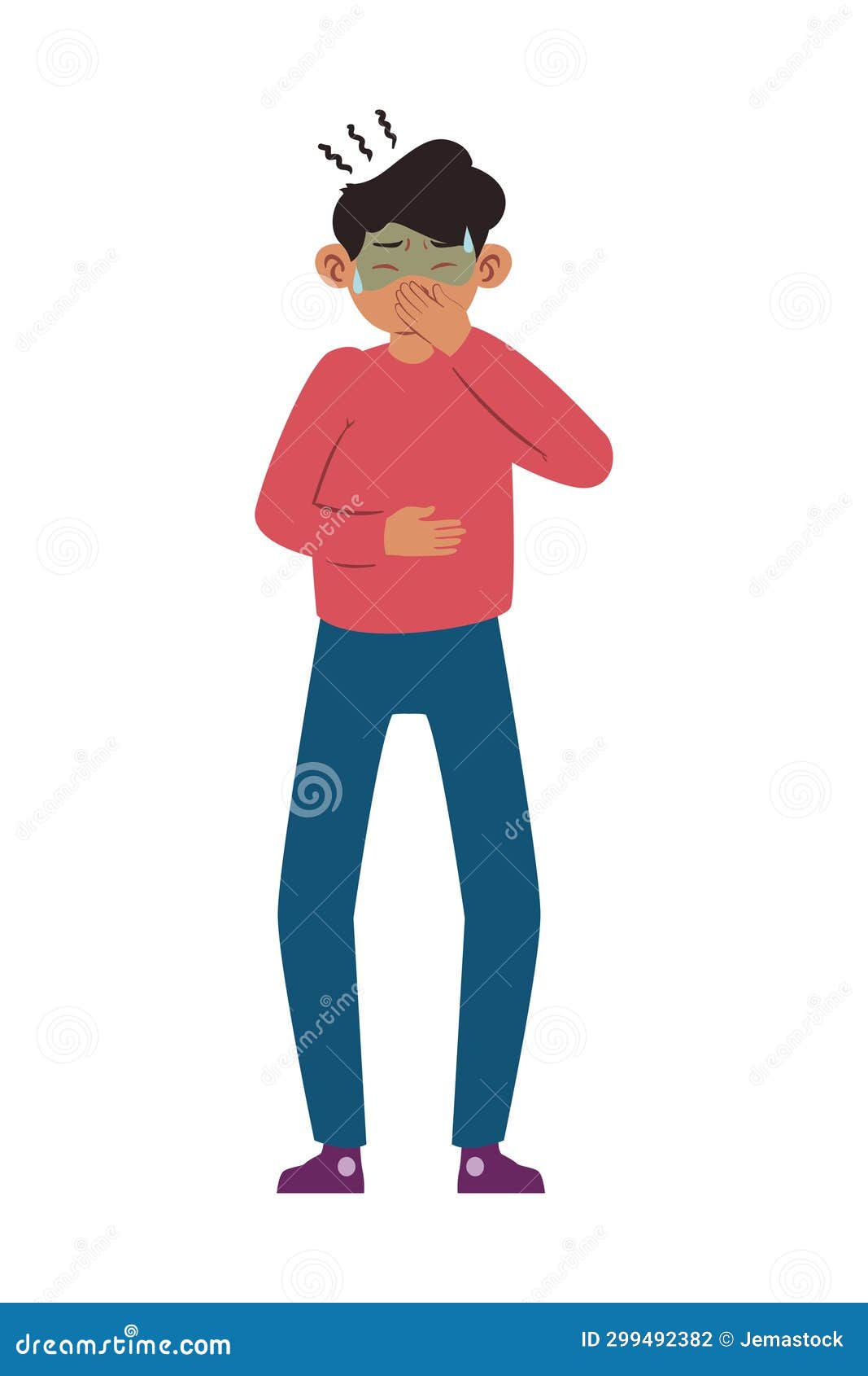 Nauseous man decomposed stock illustration. Illustration of barf ...