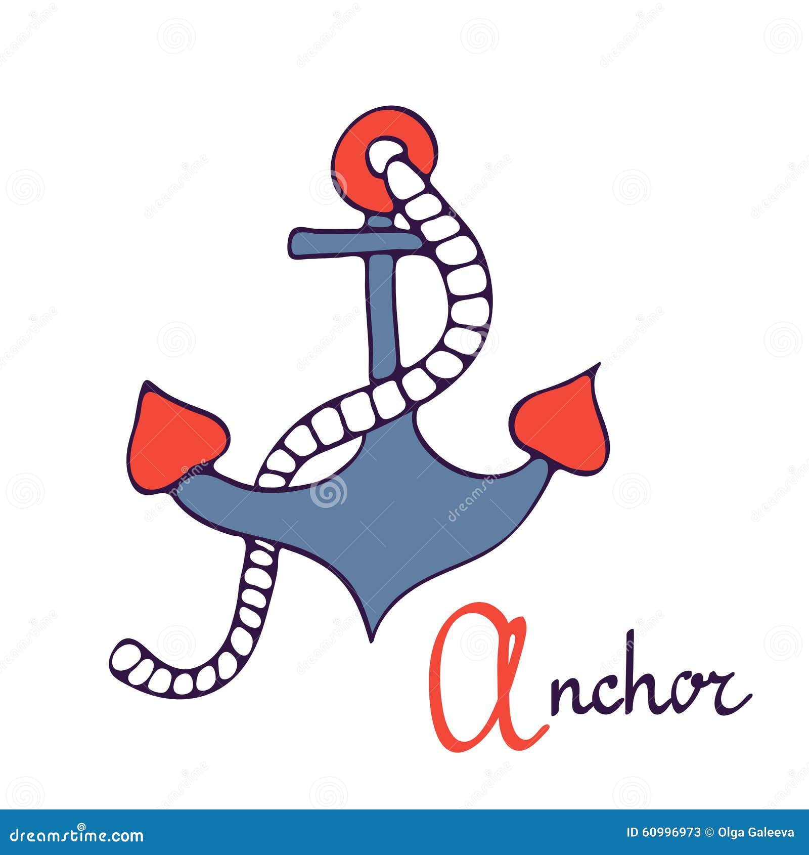 Nautical Anchor. a is for Anchor Stock Vector - Illustration of retro ...